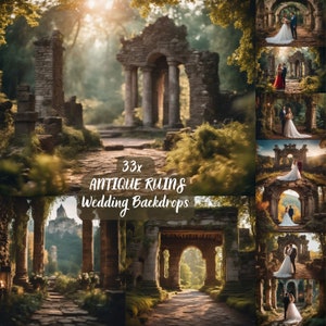 Antique Ruin Wedding Backdrop Photography Background Ancient Temple ...