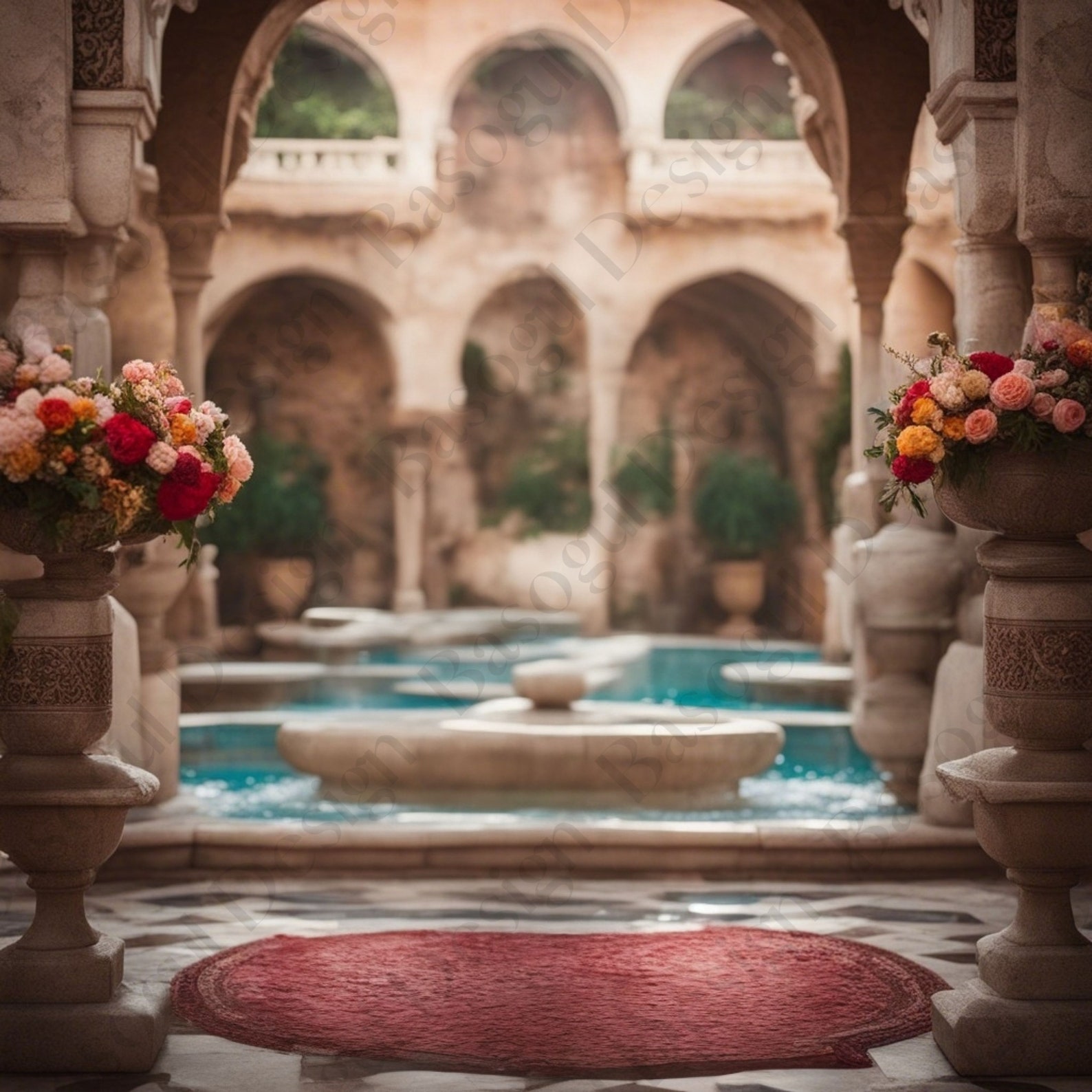Fountain Maternity Digital Backdrop Photography Background Wedding ...