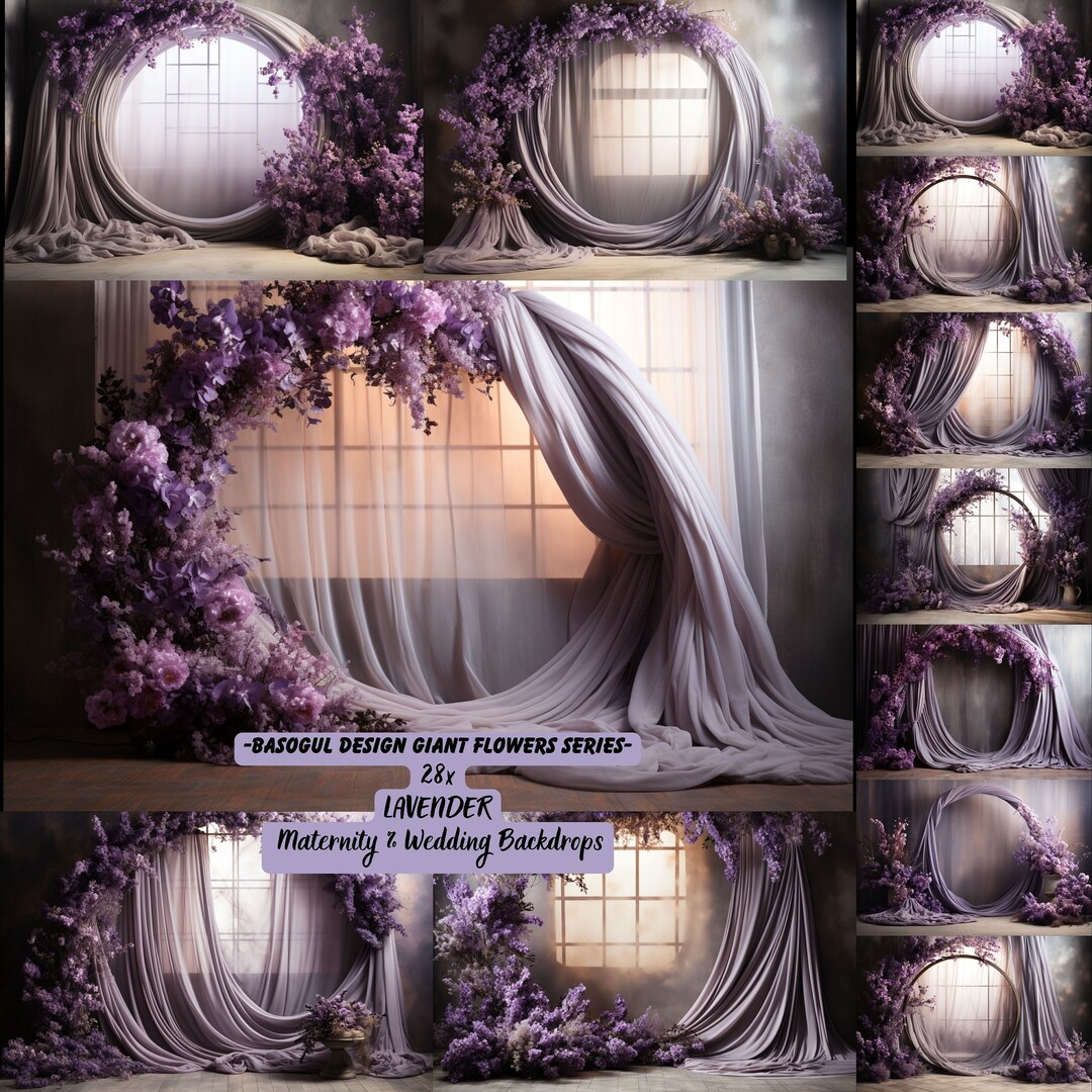 Lavender Maternity Digital Backdrop Photography Background Wedding ...