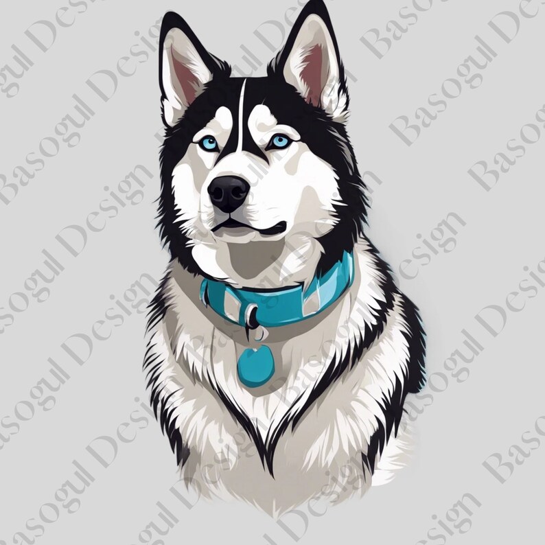 Siberian Husky Clipart Png Dog Clipart Printable Siberian Husky Head, Transparent Illustration ...