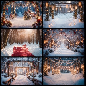 Christmas Wedding Backdrop Photography Background Winter Ceremony ...