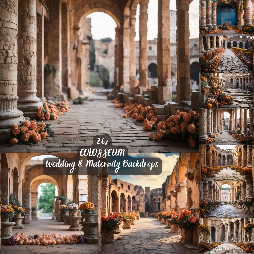 Colosseum Wedding Digital Backdrop Photography Background Wedding ...