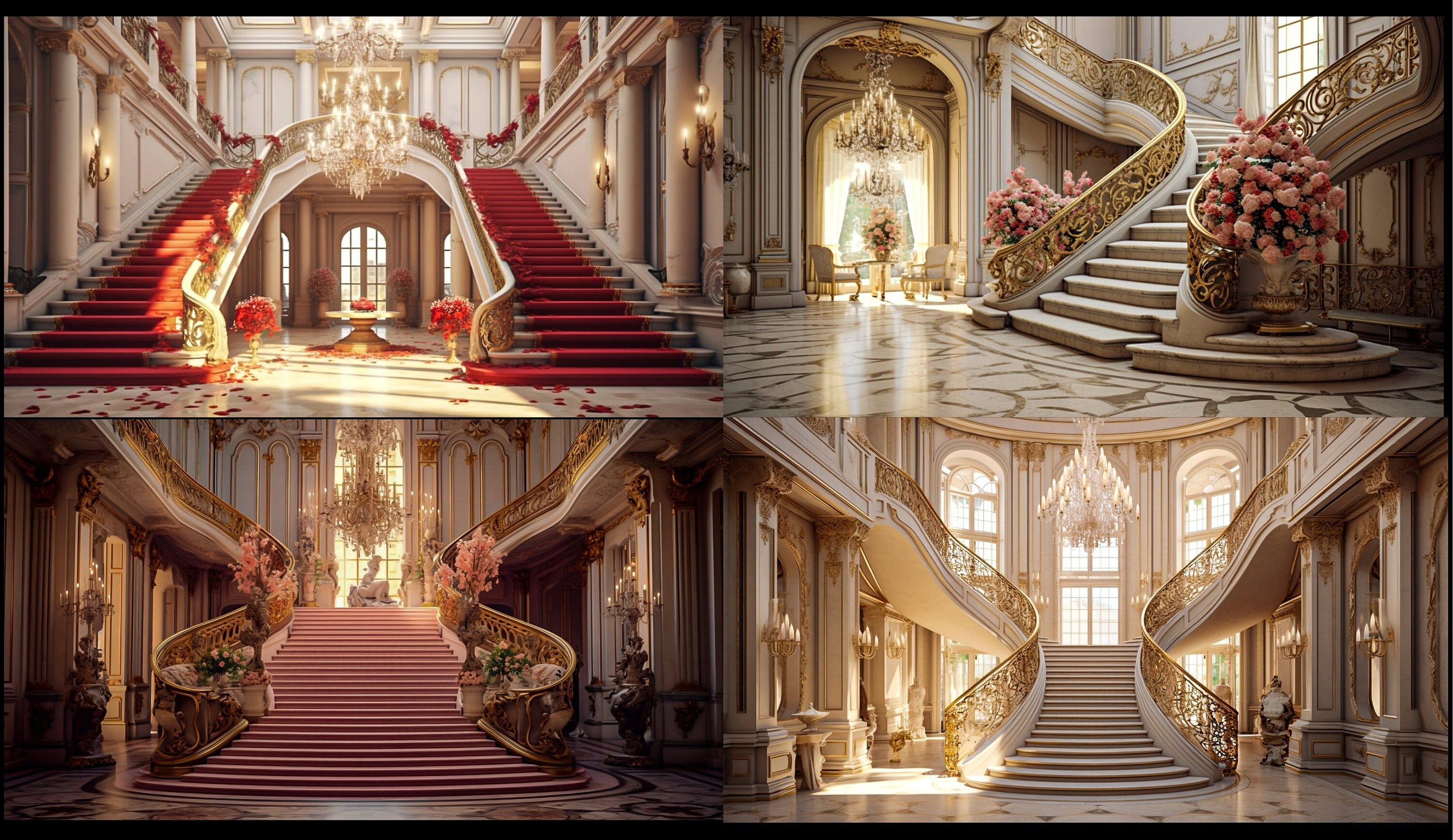 Staircase Wedding Digital Backdrop, Rococo Staircase, Stairs Wedding ...