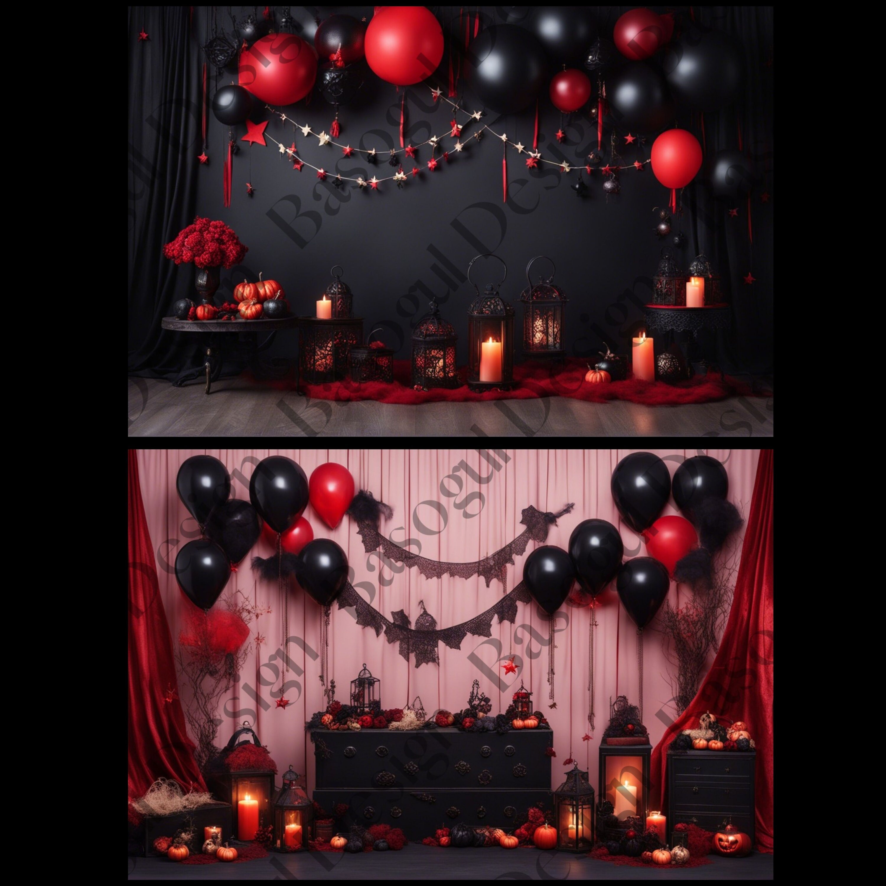 Halloween Backdrop Baby Photography Background Red Vampire Backdrop ...