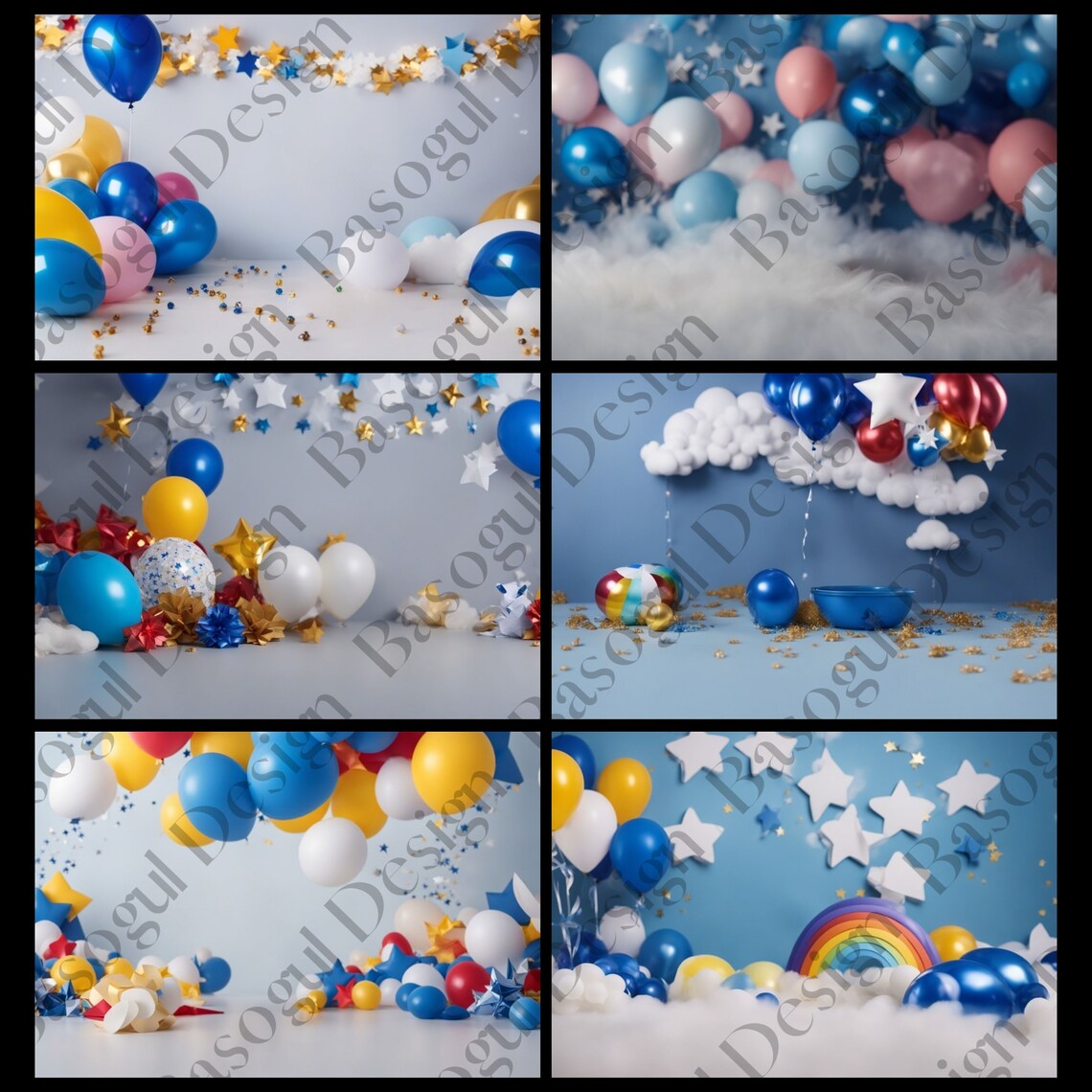 Baby Birthday Party Digital Backdrop Photography Background Birthday ...