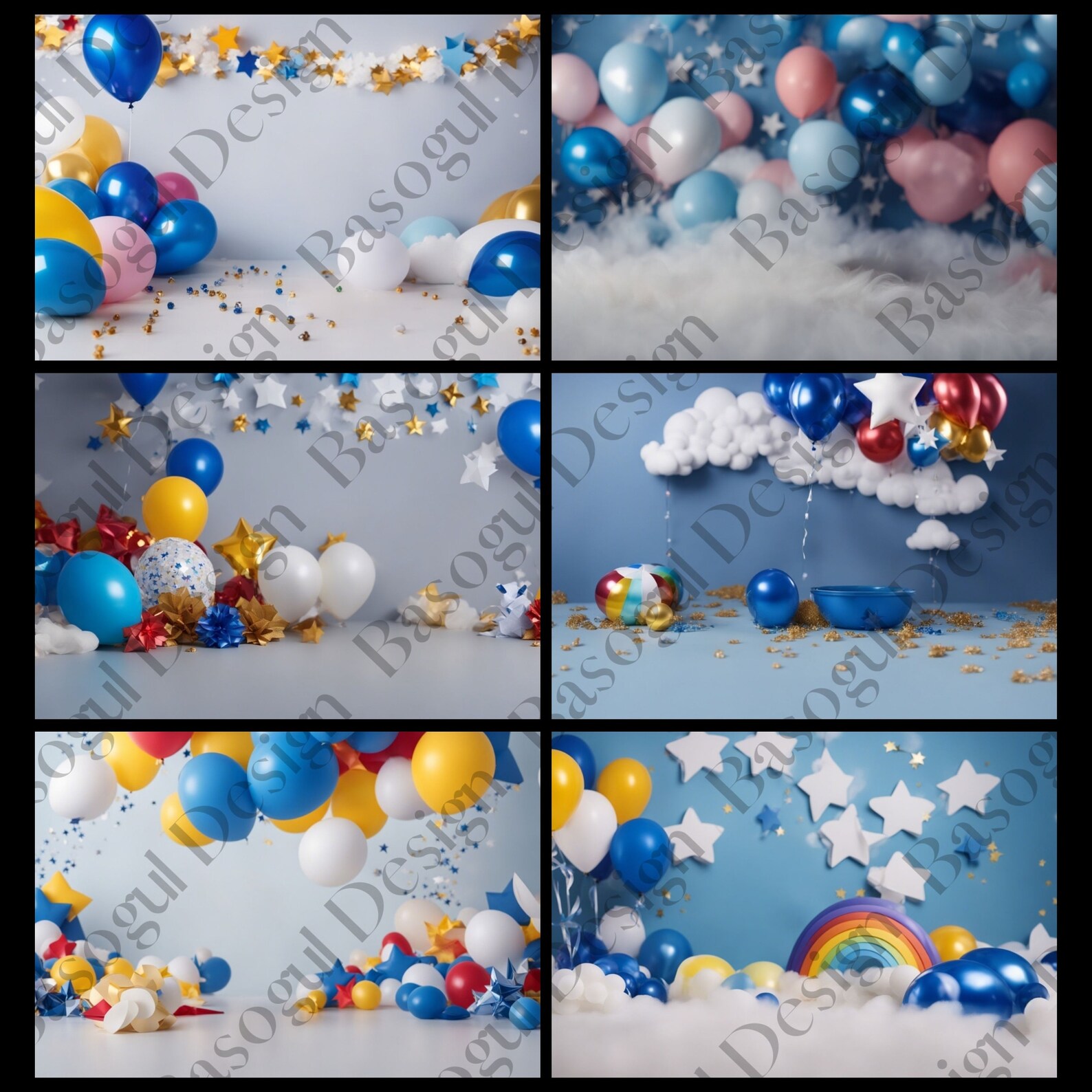 Baby Birthday Party Digital Backdrop Photography Background Birthday ...