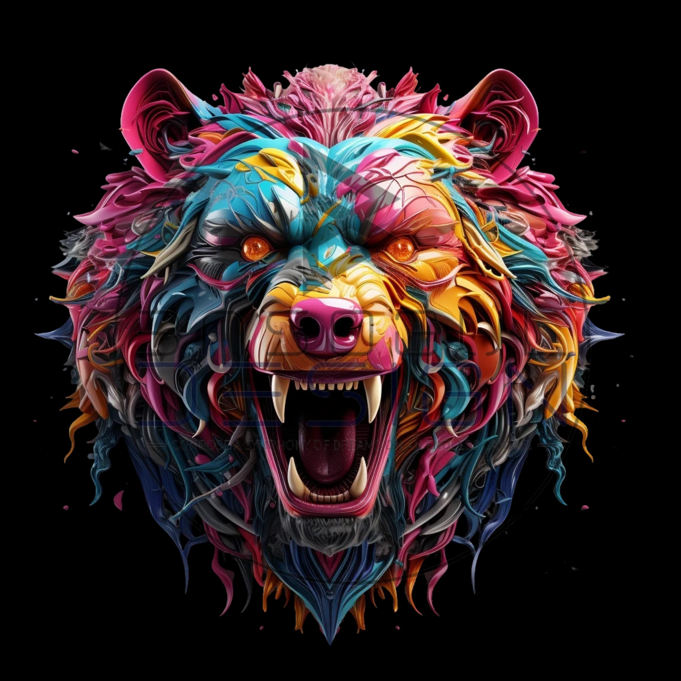 Psychedelic Bear Clipart Png: printable BEAR Clipart Angry Bear Clipart ...