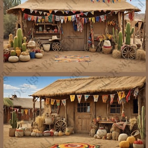 Western Village Digital Backdrop Farm Background Photography Rustic ...