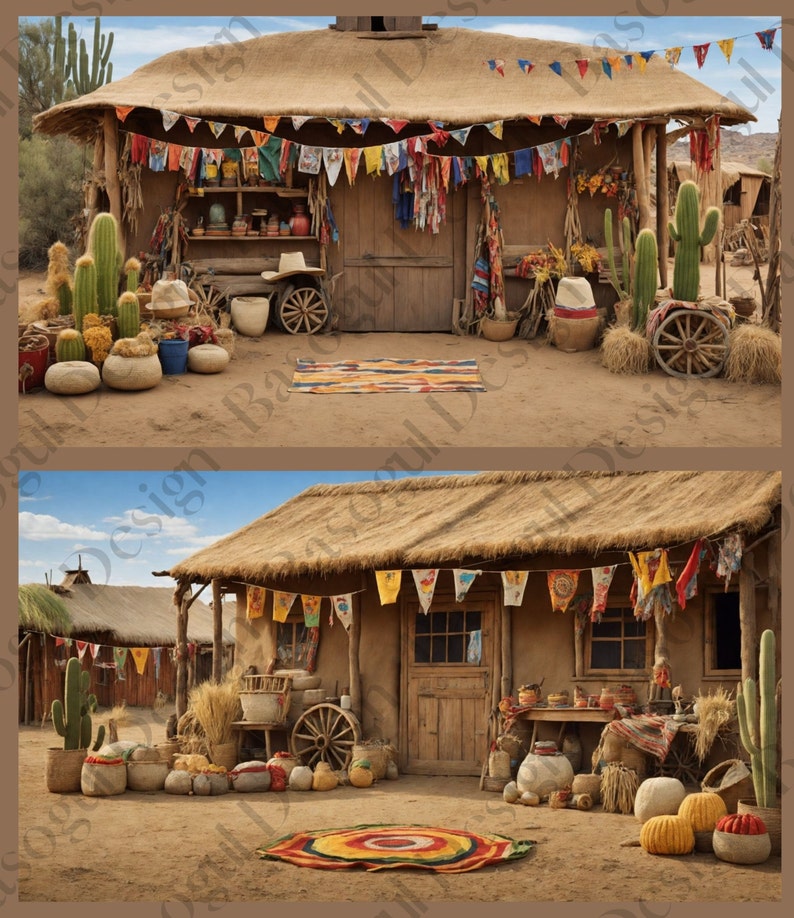 Western Village Digital Backdrop Farm Background Photography Rustic ...
