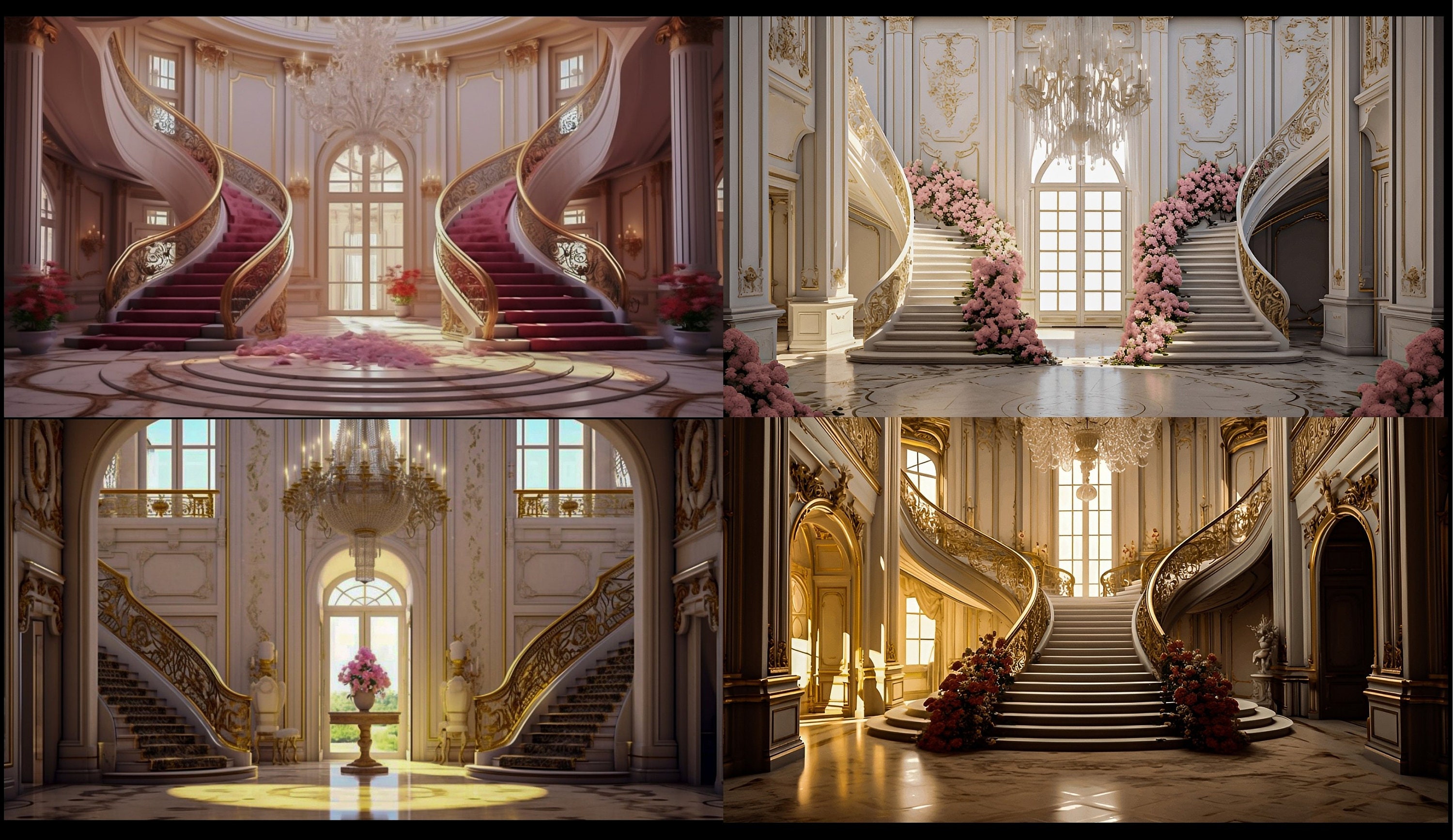 Staircase Wedding Digital Backdrop, Rococo Staircase, Stairs Wedding ...