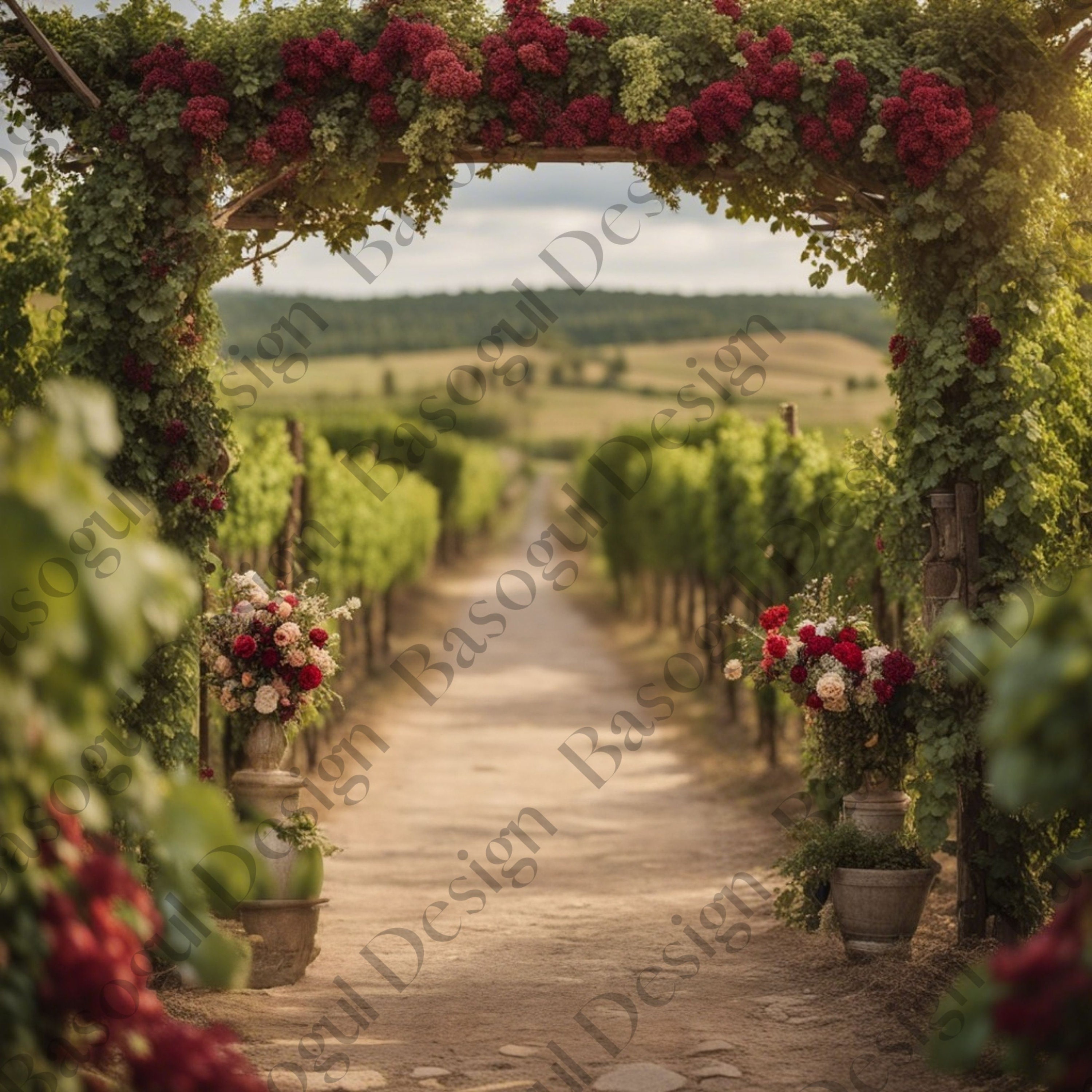 Vineyard Wedding Digital Backdrop Photography Background - Etsy