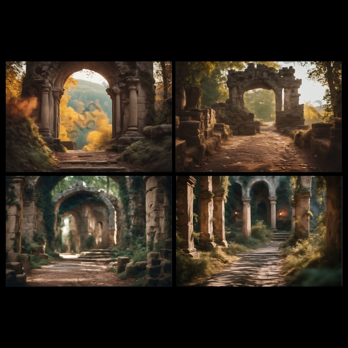 Antique Ruin Wedding Backdrop Photography Background Ancient Temple ...