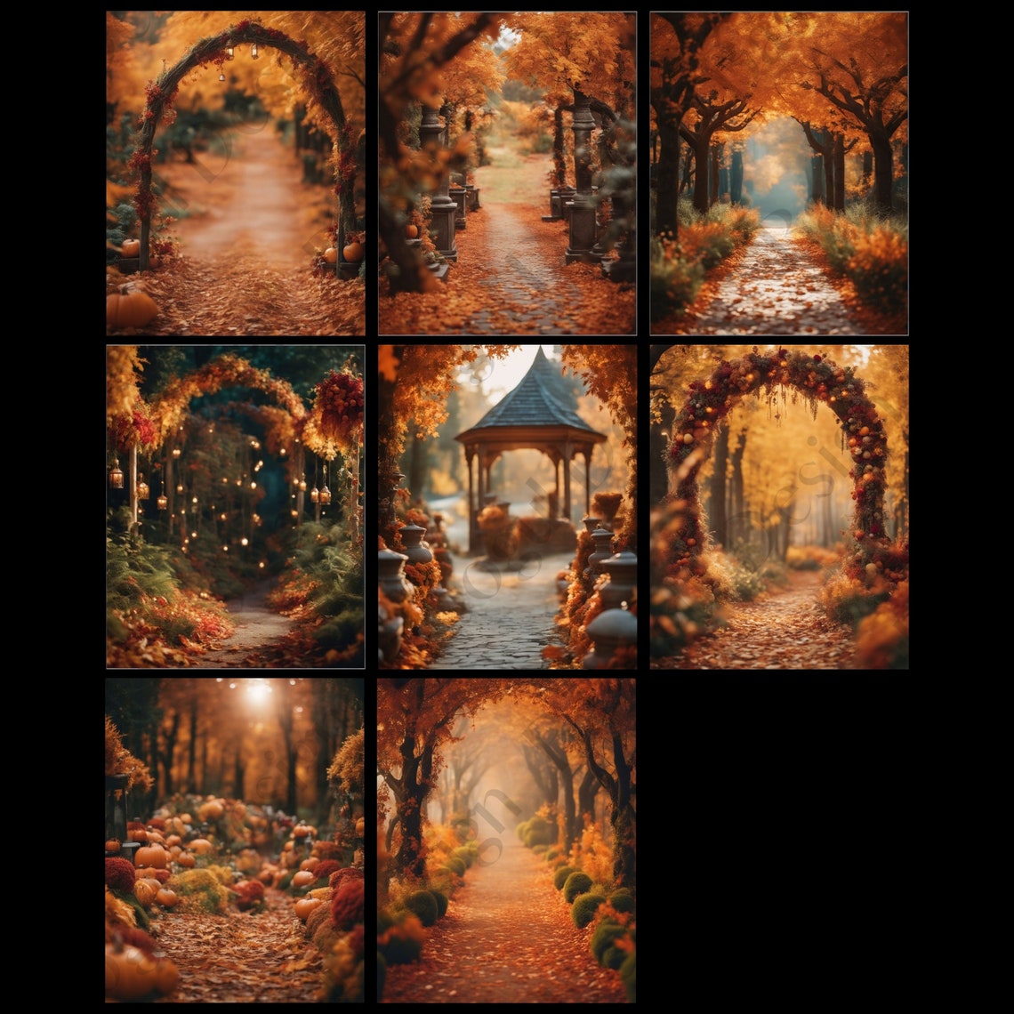 Autumn Wedding Backdrop Photography Background Fall Leaves Ceremony ...