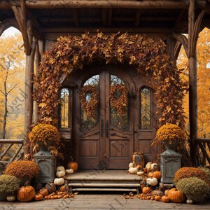 Rustic House Autumn Backdrop Photography Background Rustic House Fall ...