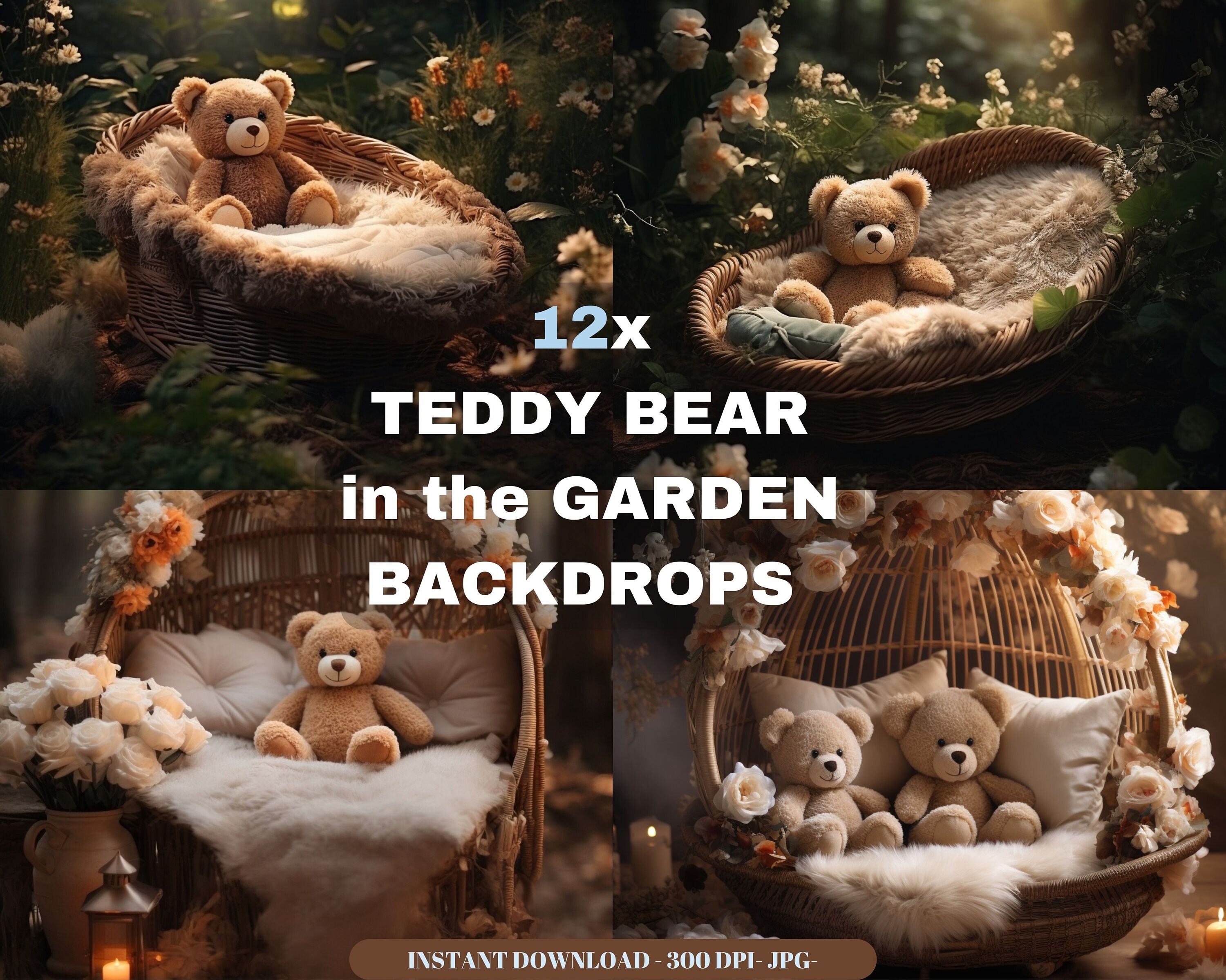 Teddy Bear Newborn Digital Backdrop: teddy BEAR Backdrop Photo Shoot ...