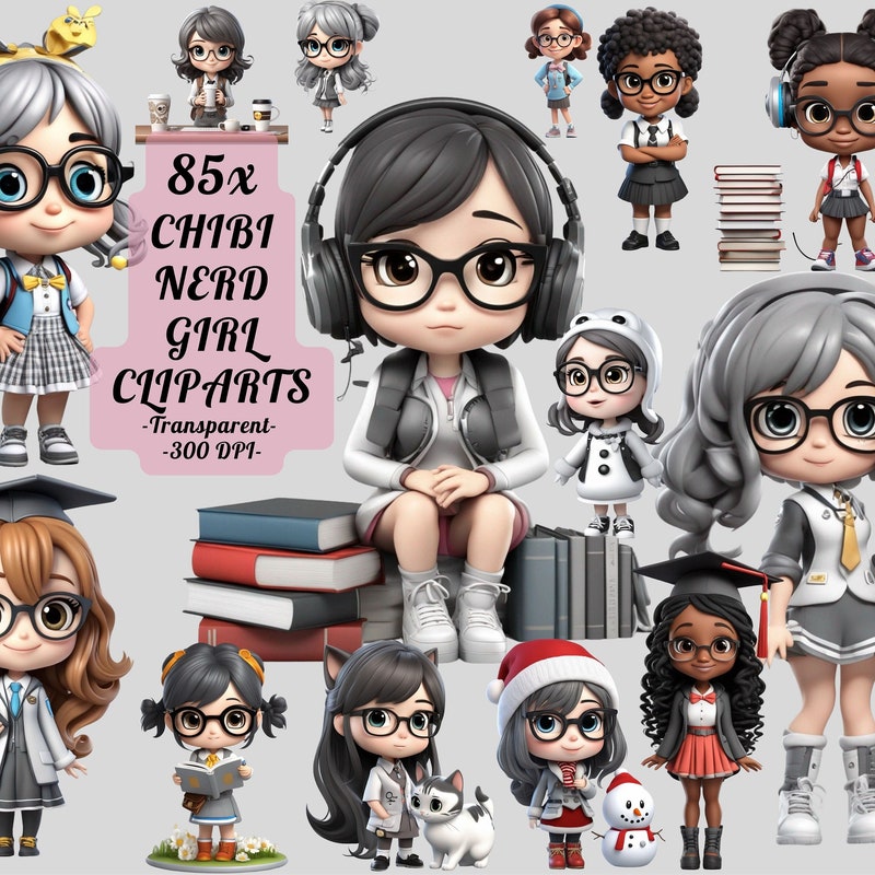 Anime Girl Nerd - Etsy