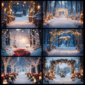 Christmas Wedding Backdrop Photography Background Winter Ceremony ...