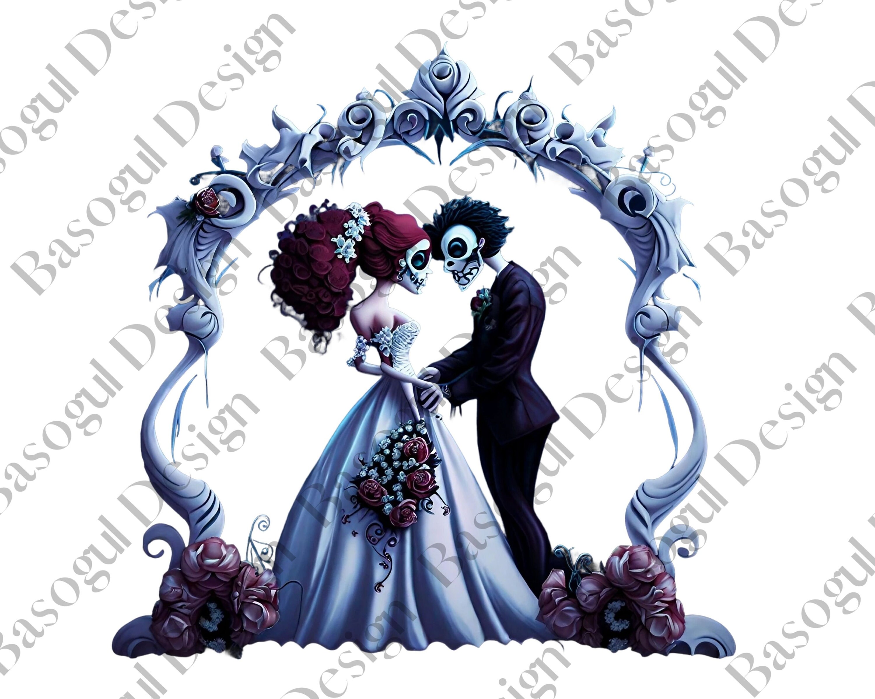 Chibi Horror Wedding Clipart Png, Horror Bride Groom Clipart, Chibi ...
