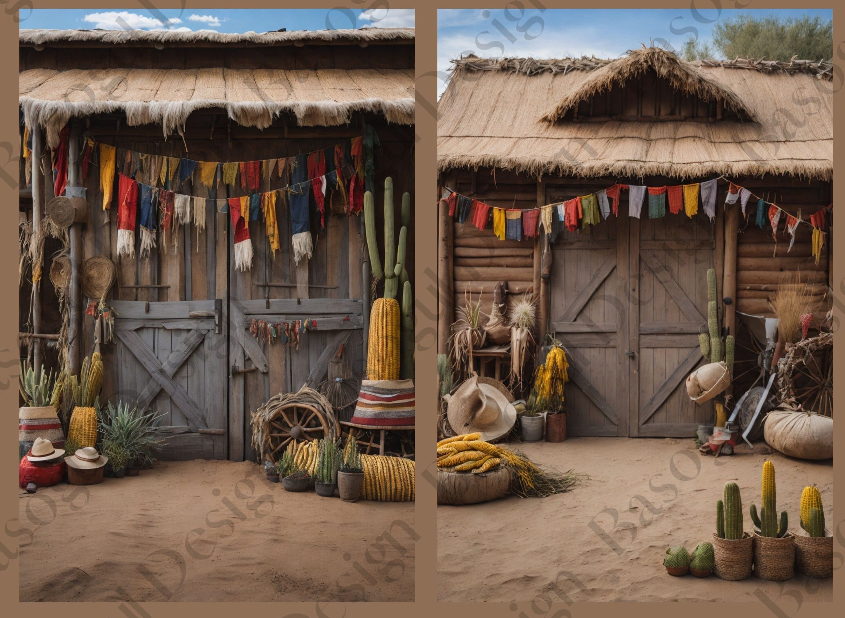 Western Village Digital Backdrop Farm Background Photography Rustic ...