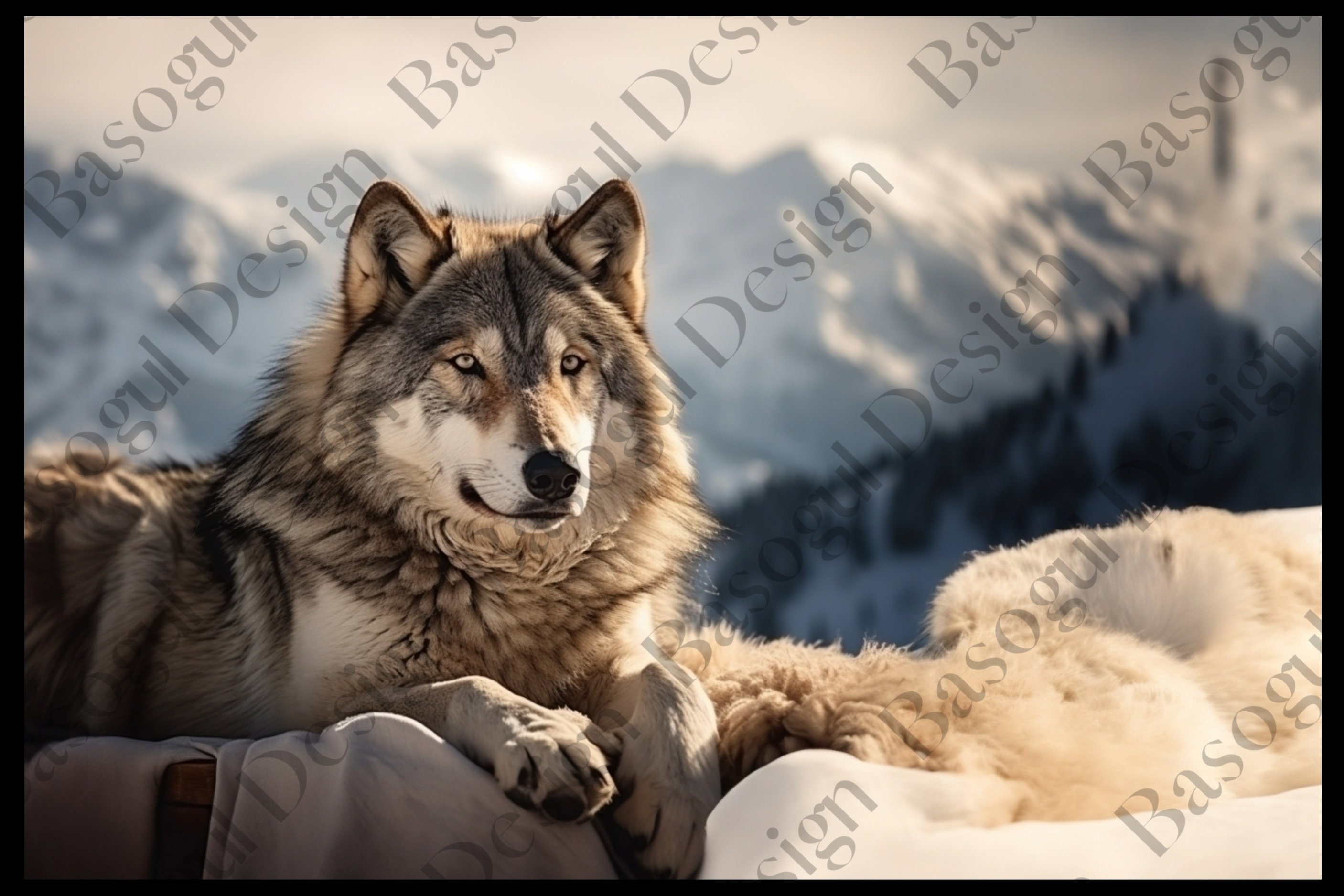 Wolf Newborn Digital Backdrop, Wolf Newborn Prop, Baby Girl Boy ...