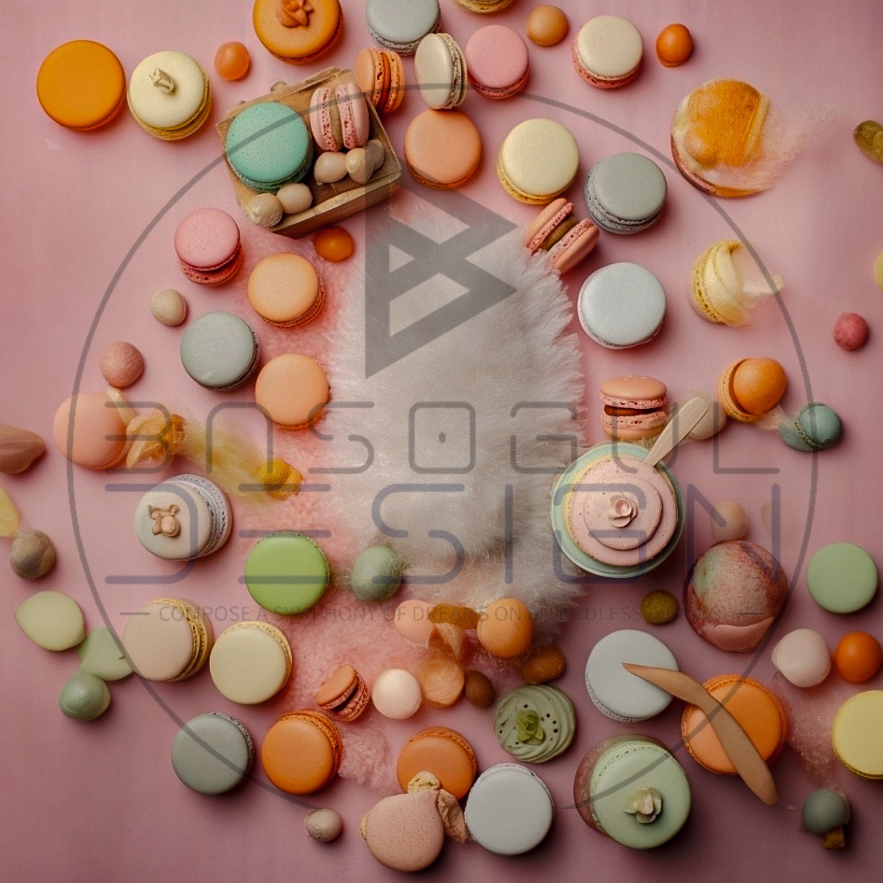 Macarons Newborn Digital Backdrop Baby, Girl, Boy, Photo Shoot, Macaron ...