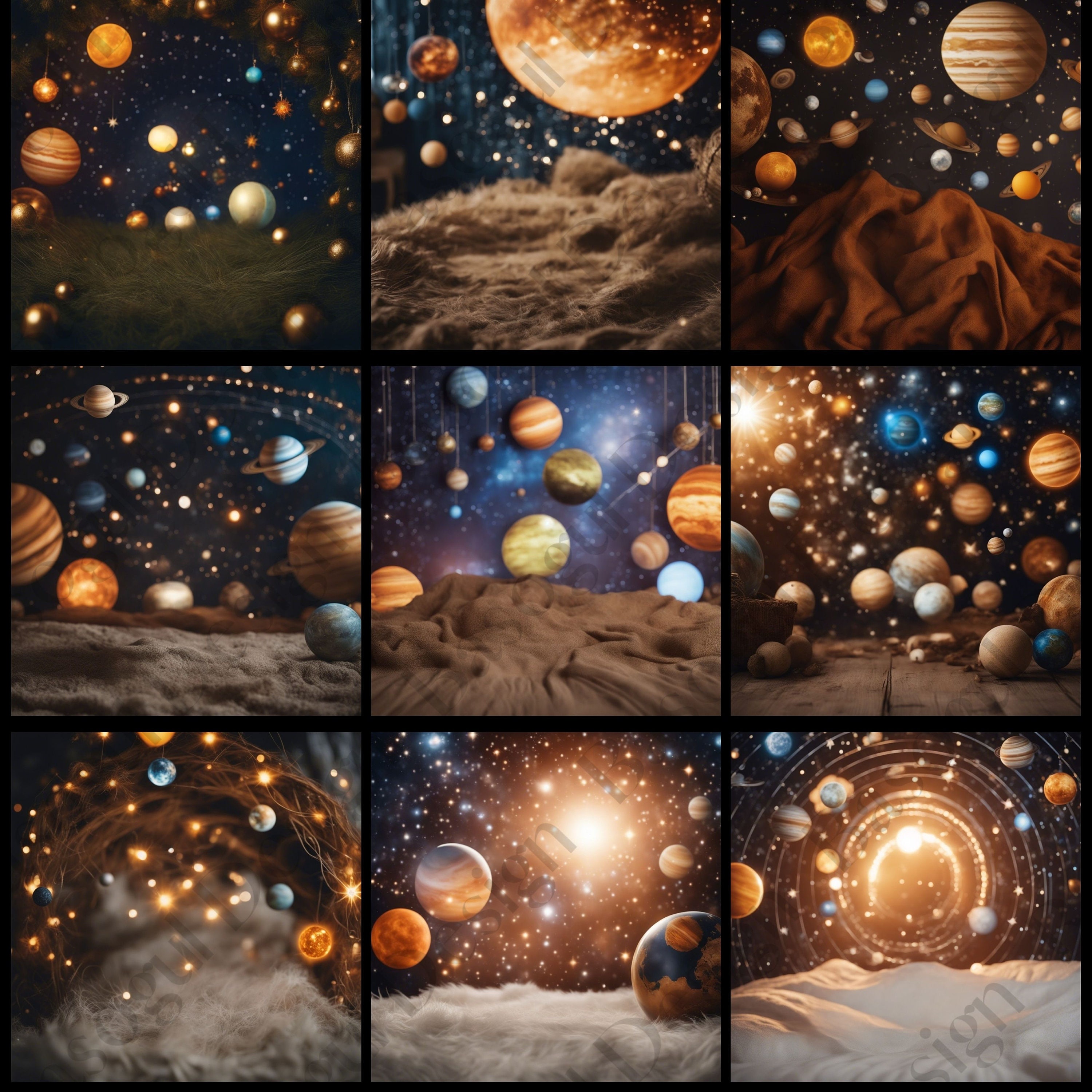 Solar System Baby Digital Backdrop Photography Background Planets Baby ...