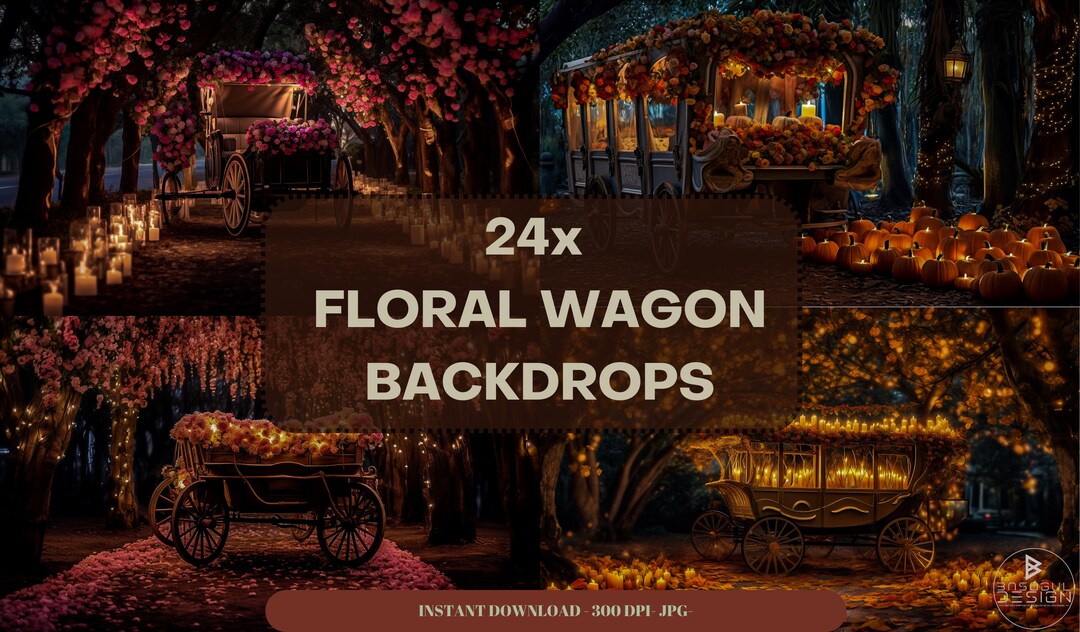24x Floral Wagon Backdrop Photography for Wedding - Etsy