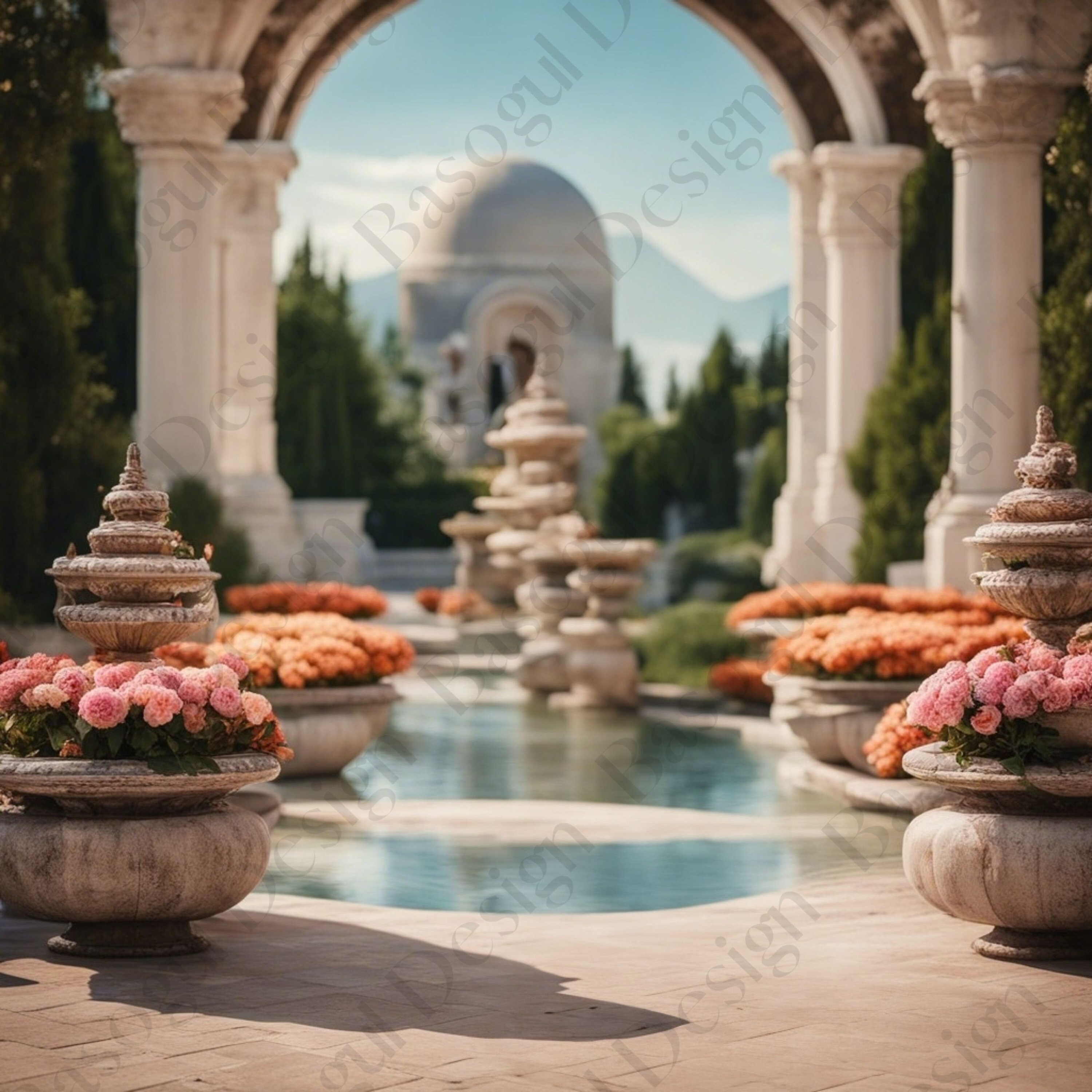 Fountain Maternity Digital Backdrop Photography Background Wedding ...
