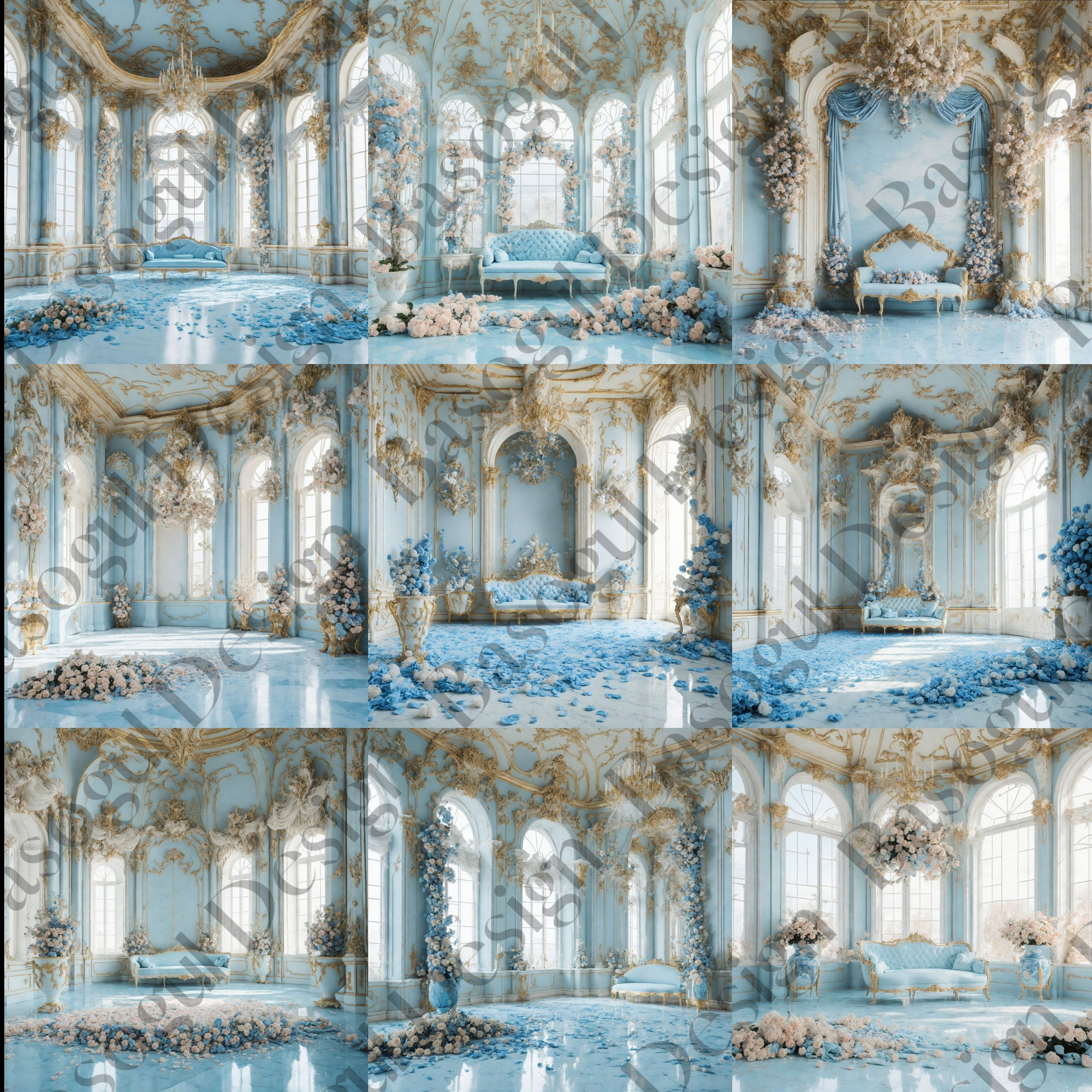 Palace Wedding Digital Backdrop Maternity Royal Palace Floral Marble ...