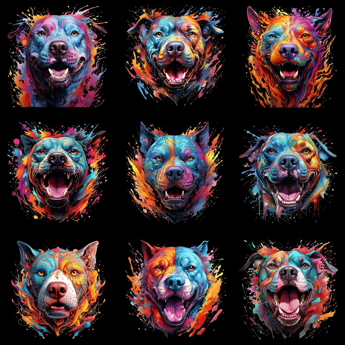 Pitbull Clipart Png, 3d Pitbull Clipart, Printable Colorful Pitbull ...