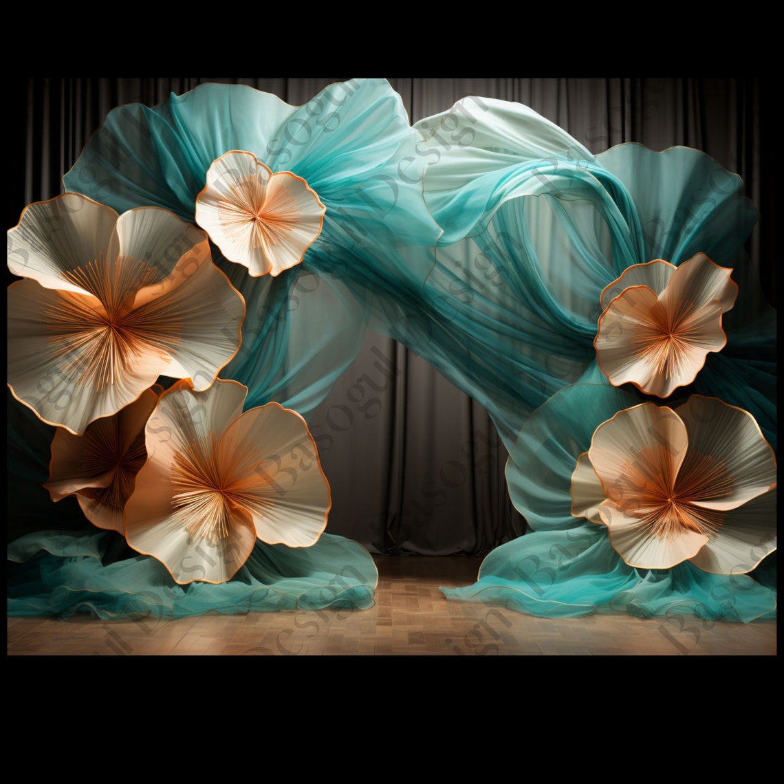 Teal Coral Maternity Digital Backdrop Photography Background Wedding ...