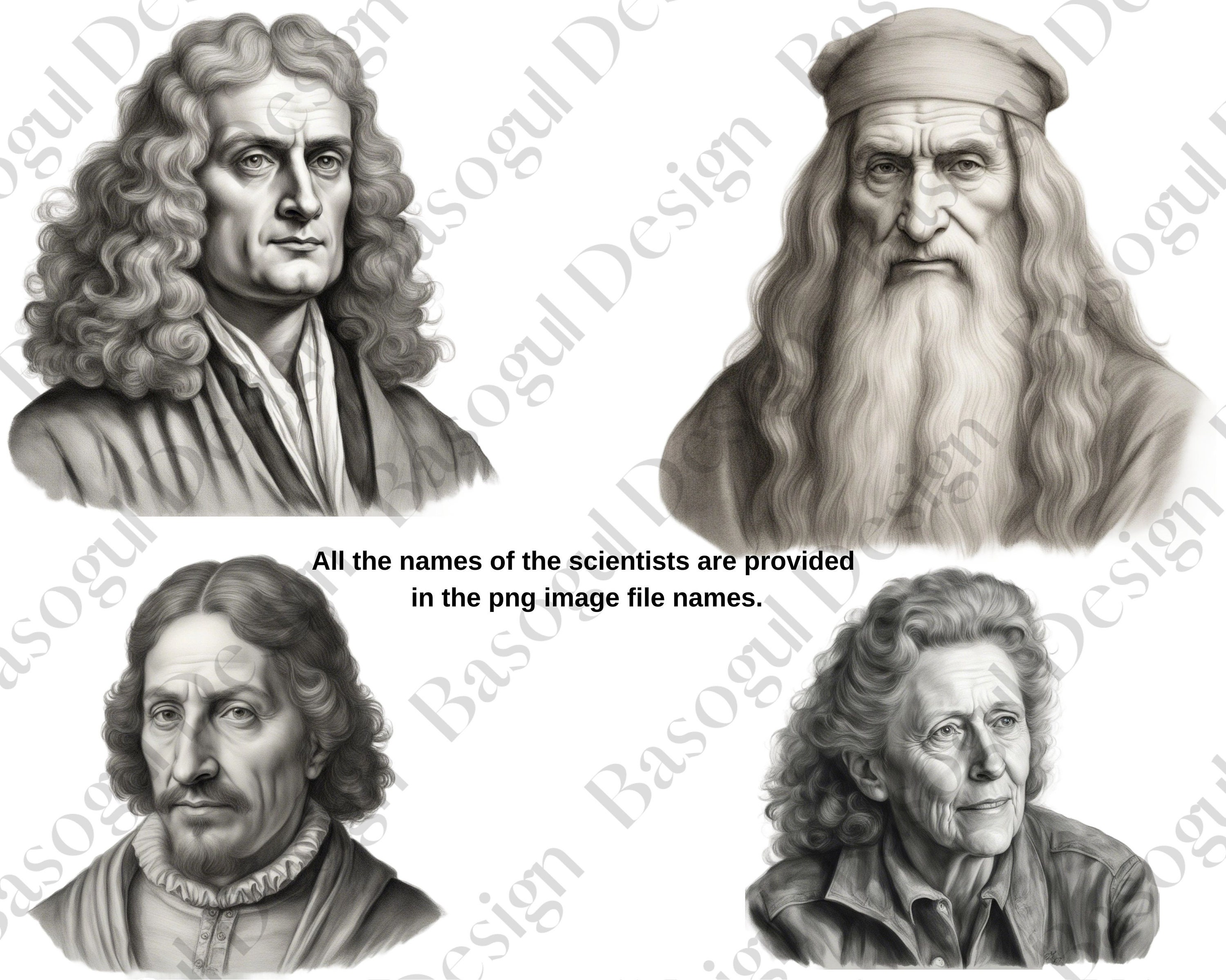 Famous Scientists Clipart Png Educational Clipart Black White ...