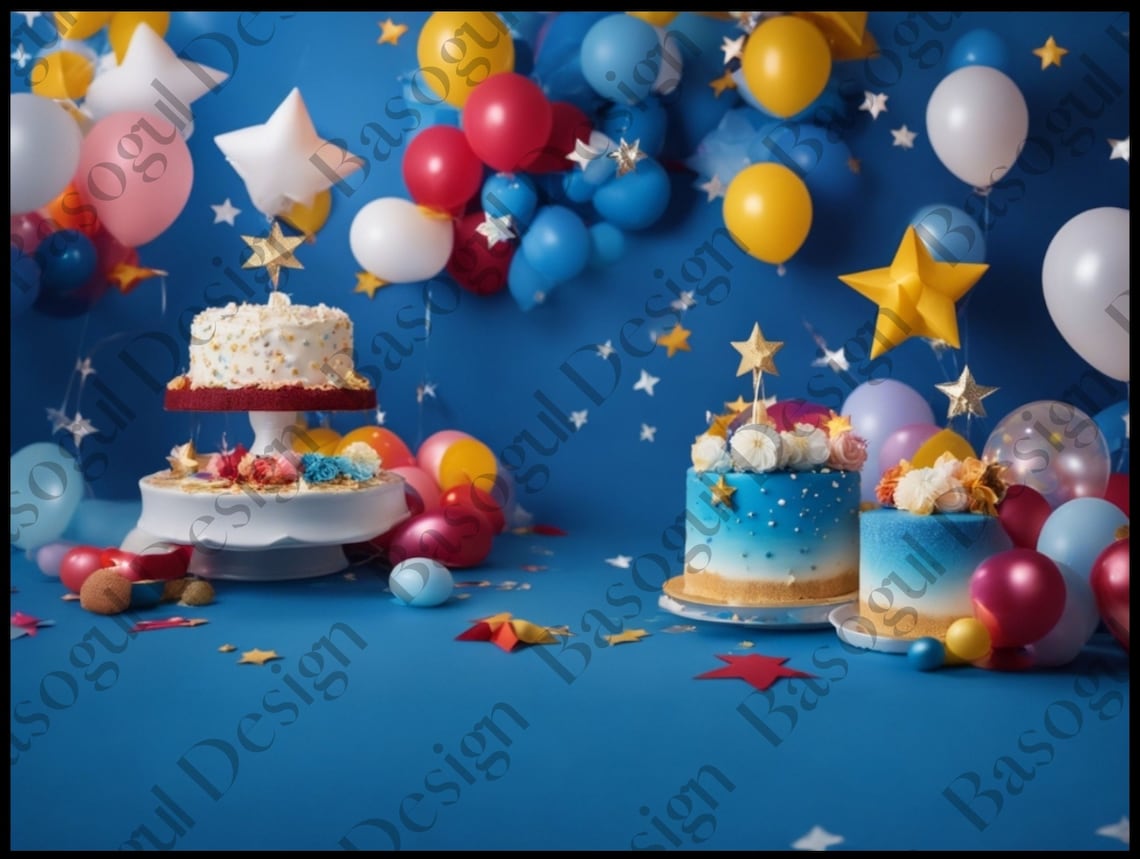 Baby Birthday Party Digital Backdrop Photography Background Birthday ...