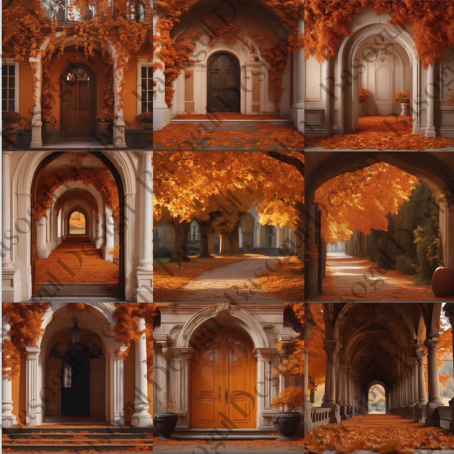 Arch Autumn Backdrop: "autumn DIGITAL Backdrop" Autumn Background ...