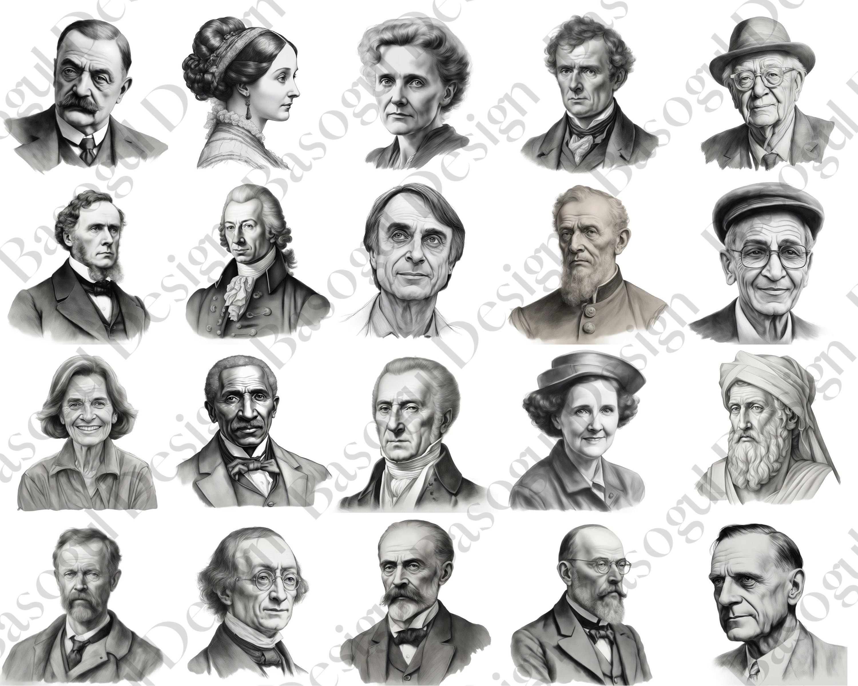 Famous Scientists Clipart Png Educational Clipart Black White ...