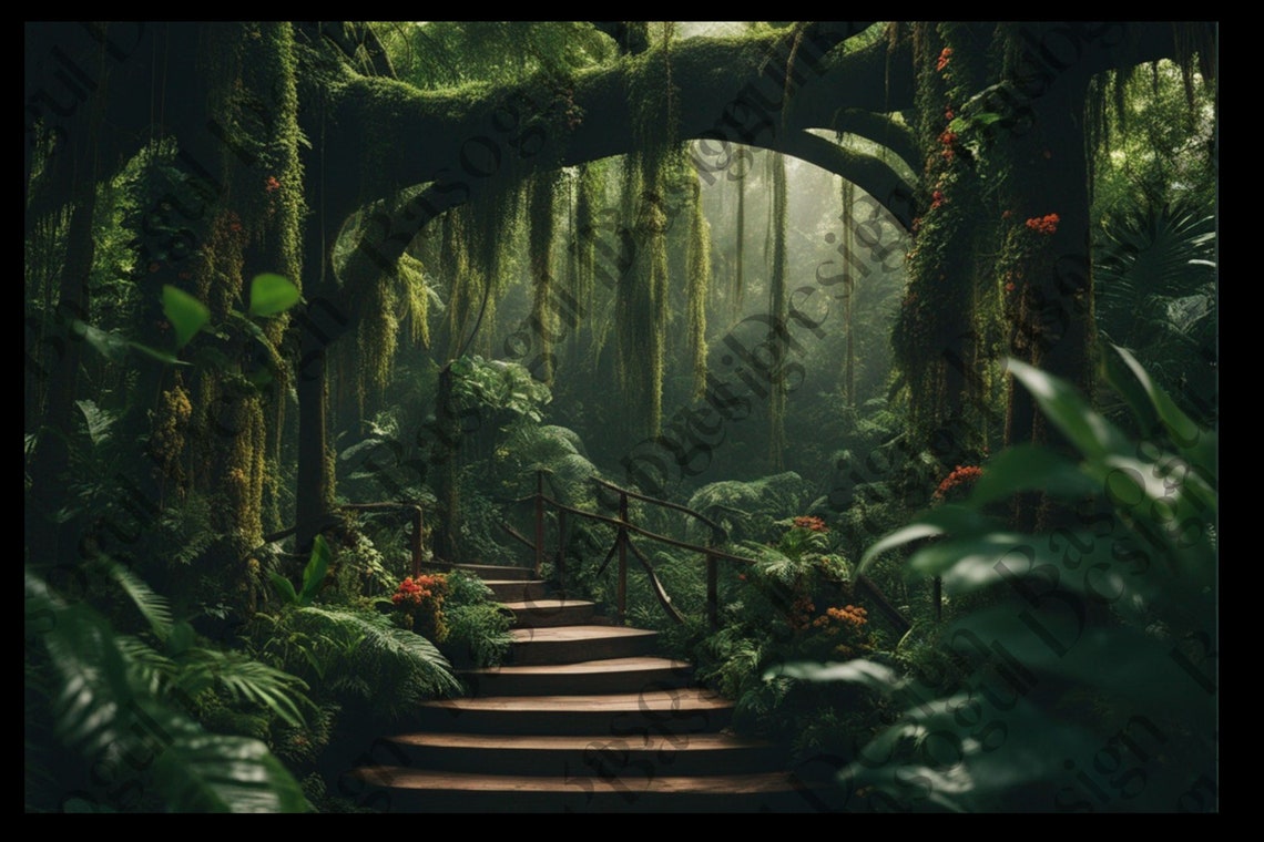 Tropical Forest Wedding Backdrop, Maternity Backdrop Forest Photoshoot ...