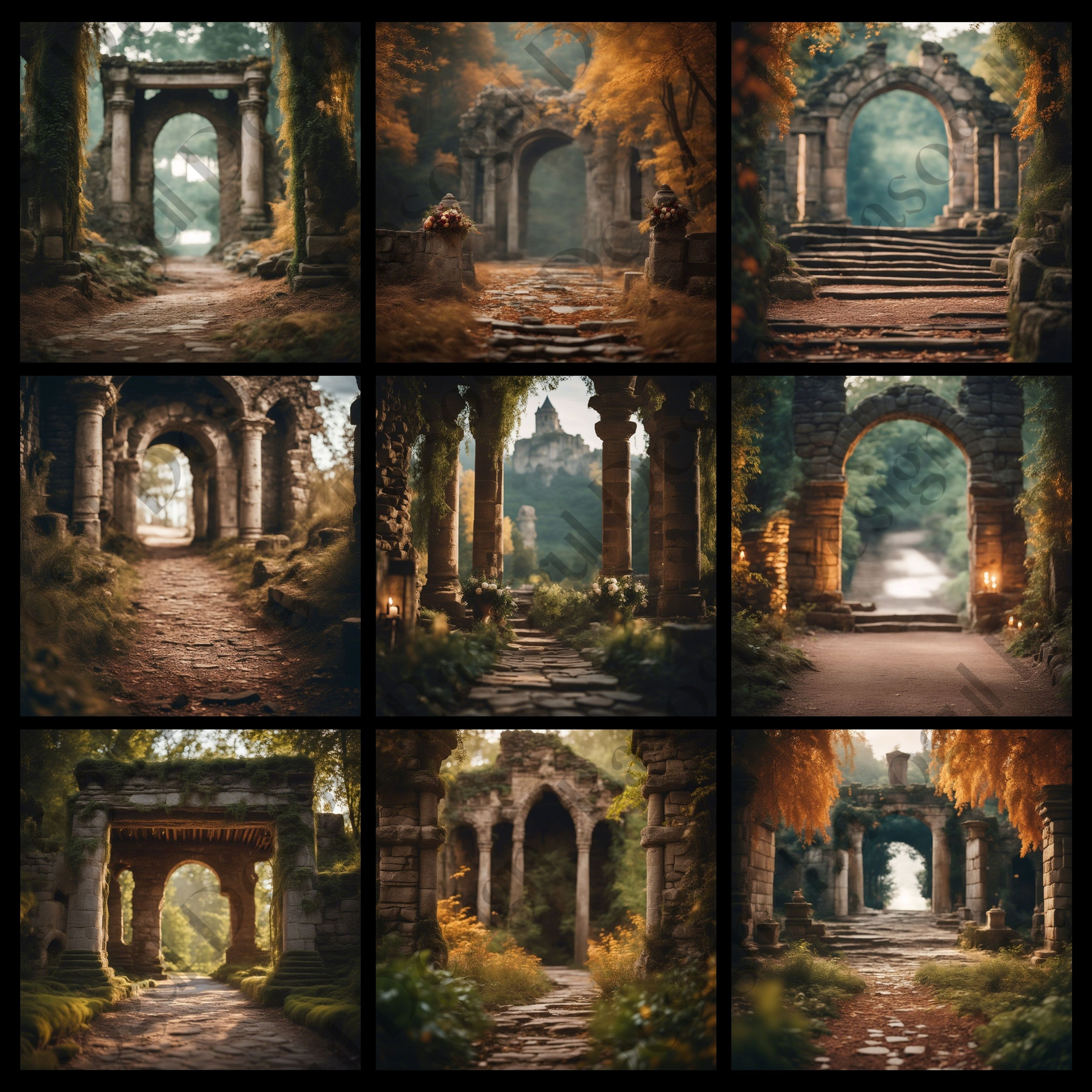 Antique Ruin Wedding Backdrop Photography Background Ancient Temple ...