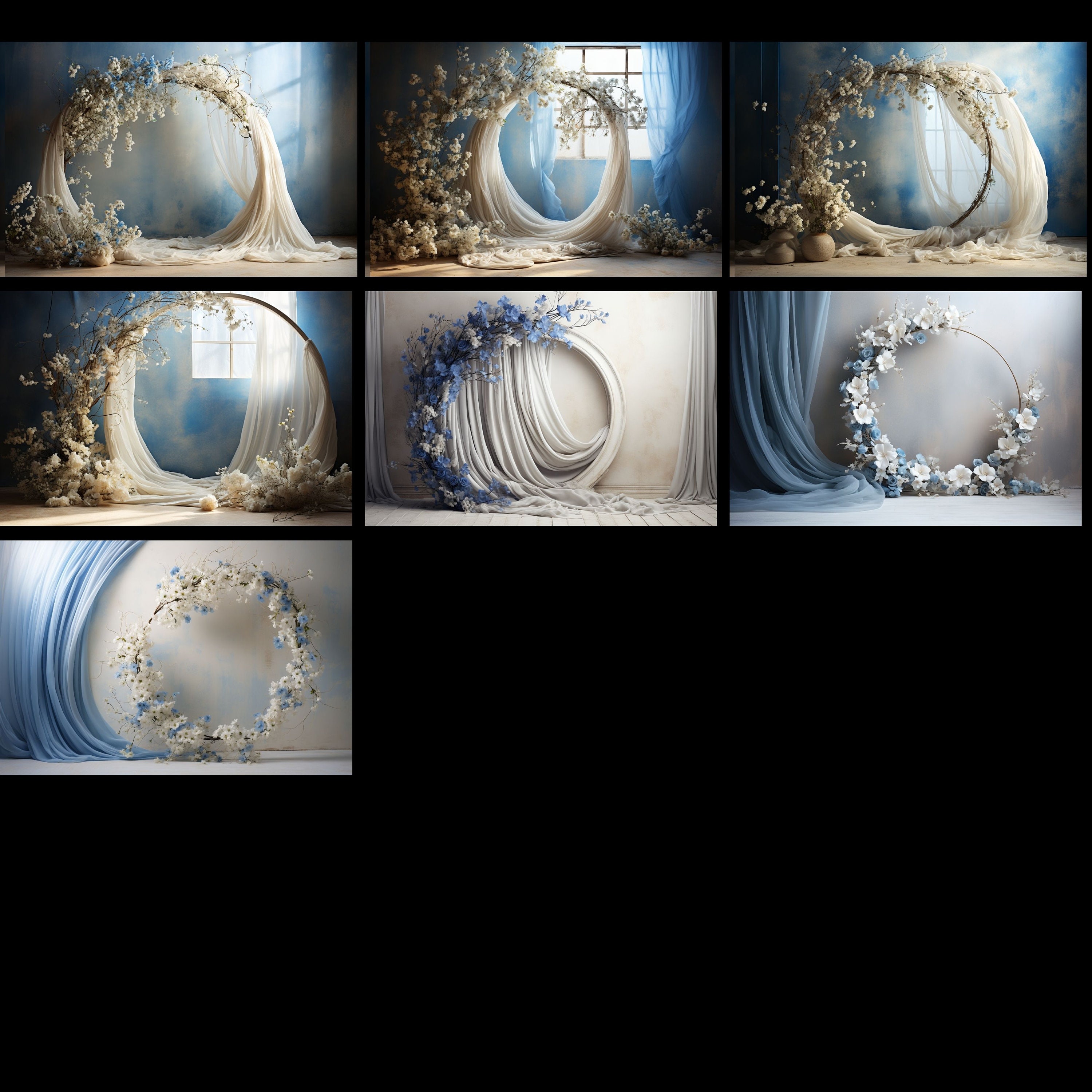 Blue White Maternity Digital Backdrop Photography Background Wedding ...