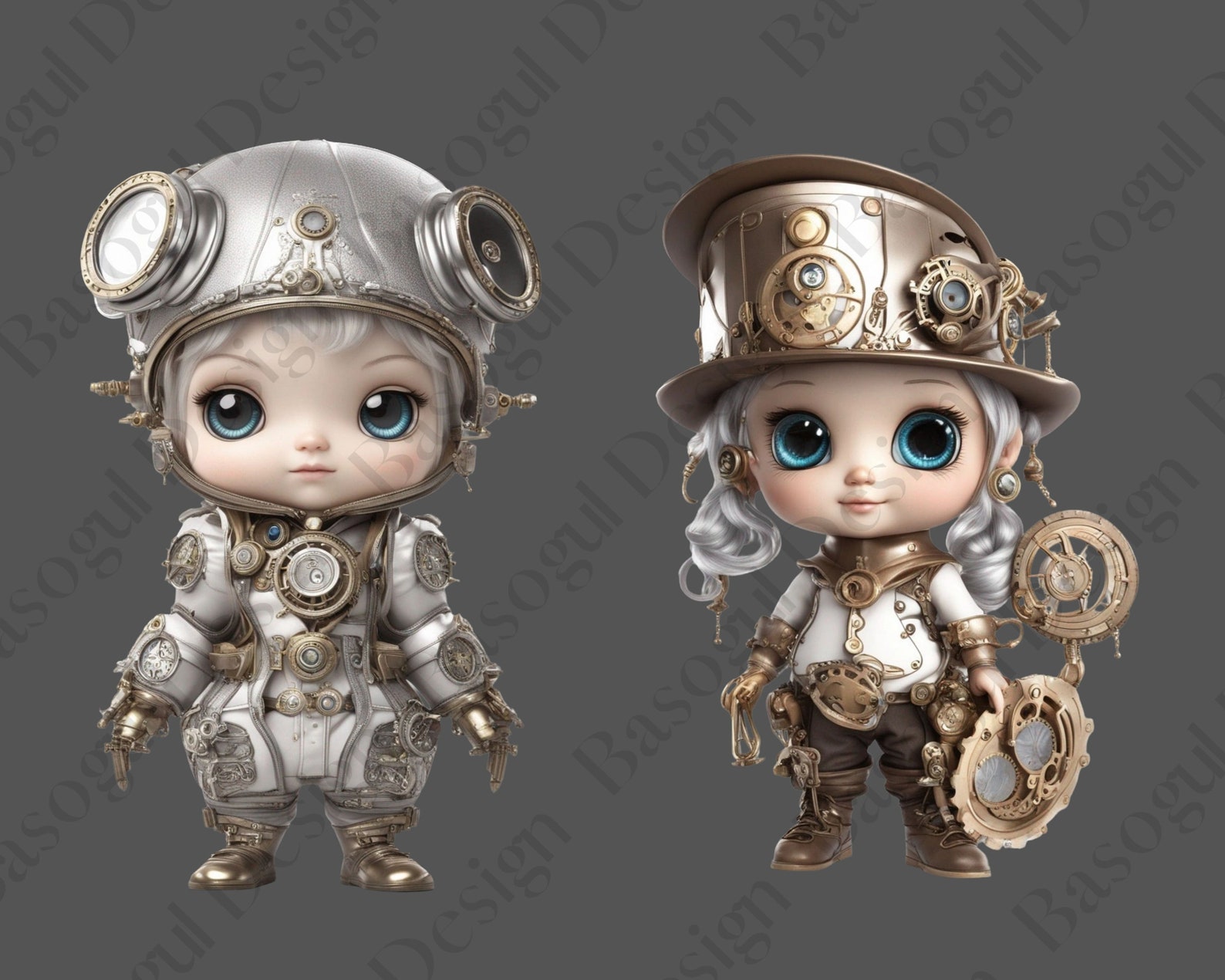 Chibi Steampunk Baby Clipart Png: chibi BABY Clipart 3d Little Girl Boy ...