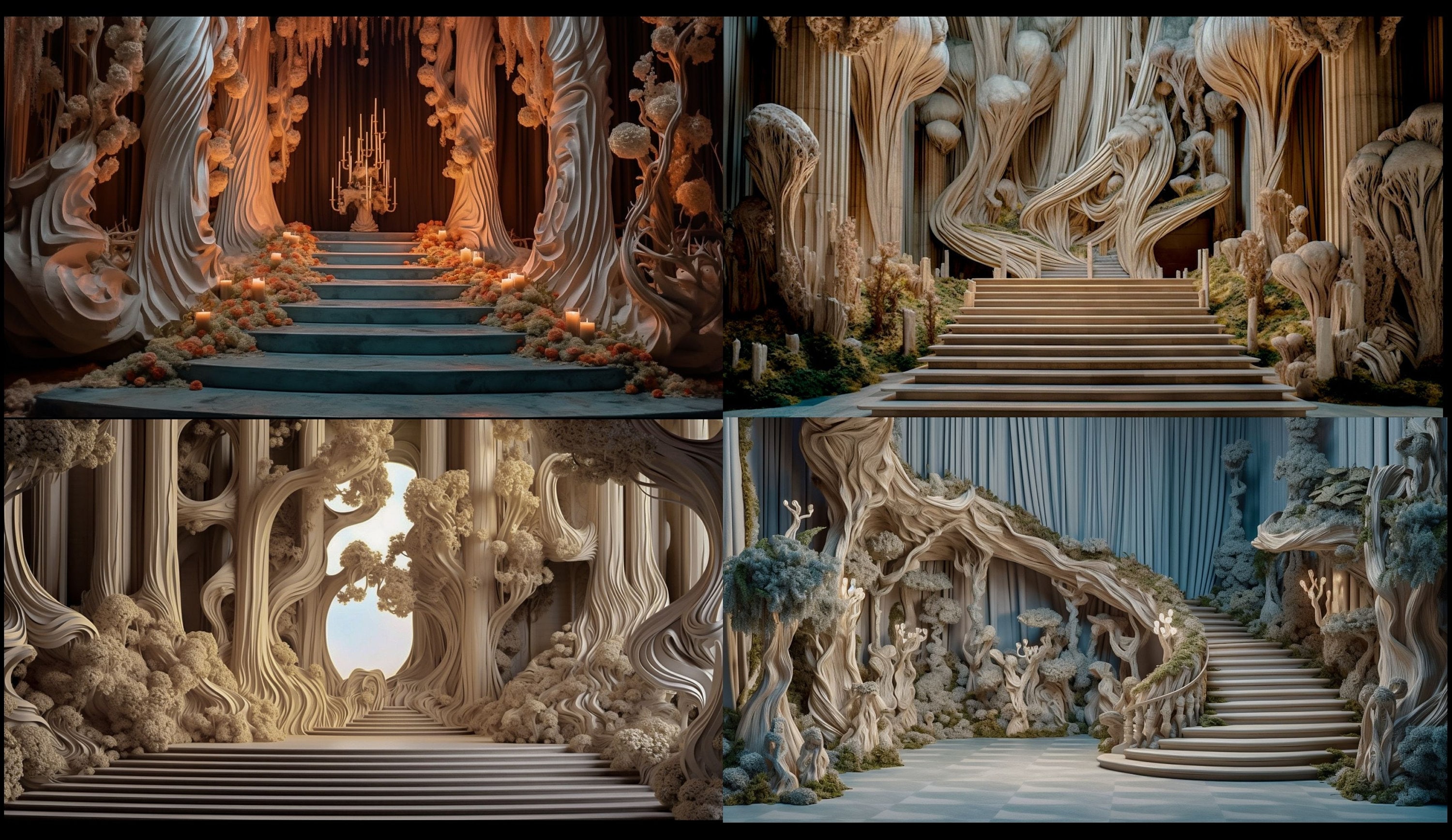 Wood Carved Staircase, Stage Backdrop, Wedding Backdrop, Maternity ...