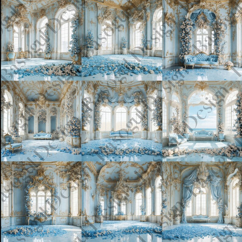 Palace Wedding Digital Backdrop Maternity Royal Palace Floral Marble ...