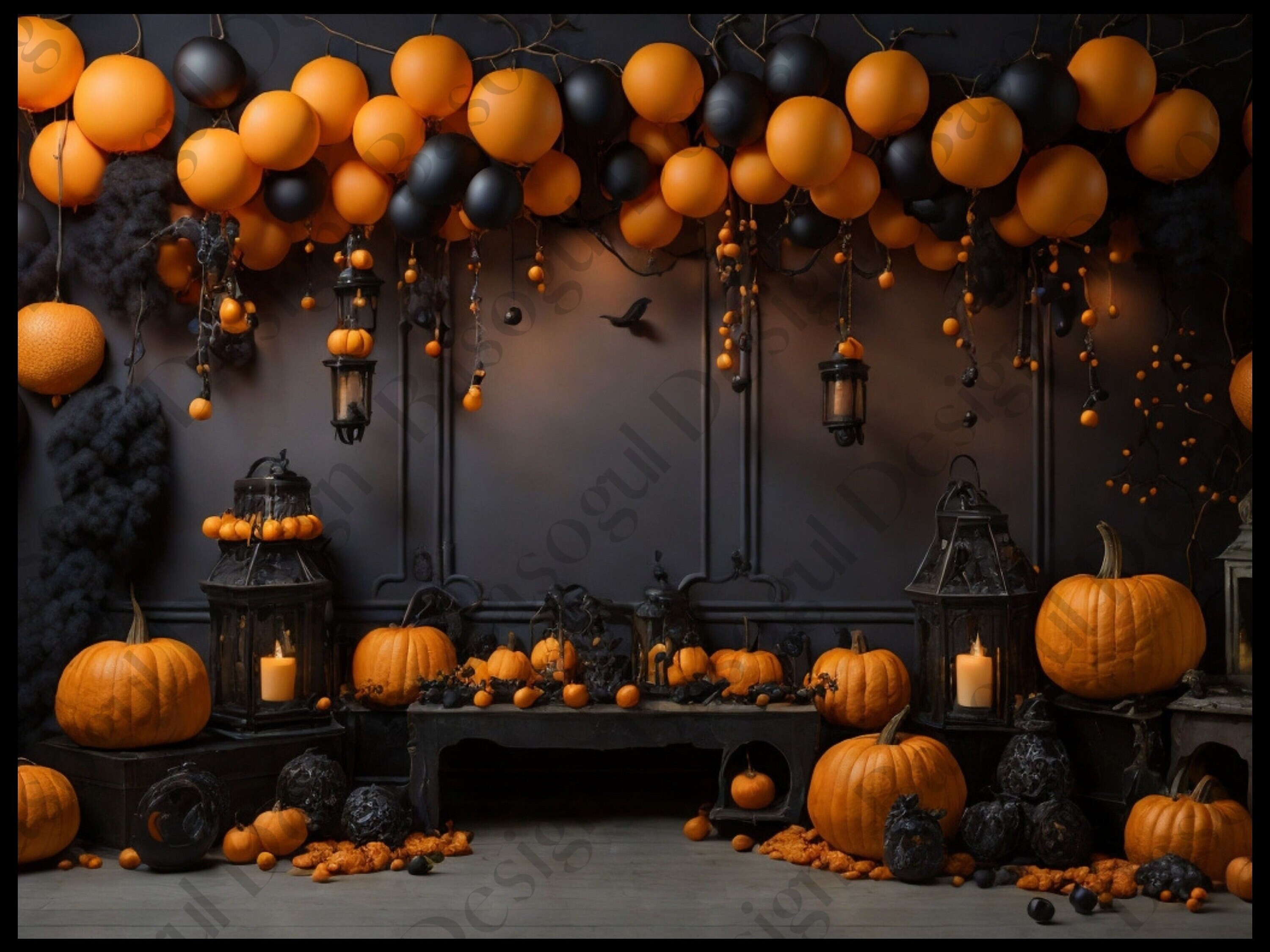 Halloween Party Backdrop: "halloween DIGITAL Backdrop" Halloween Party ...