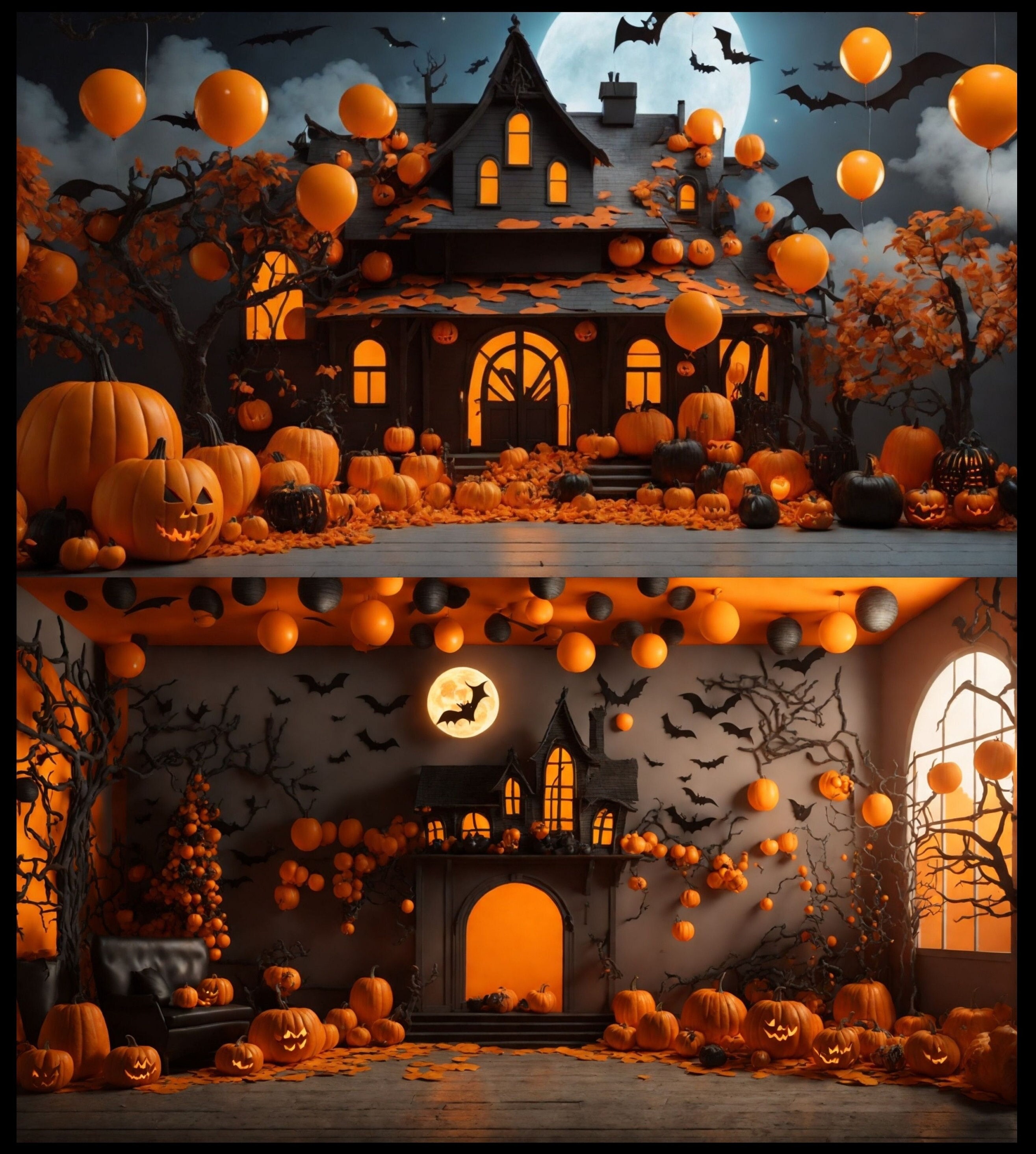 Halloween Party Backdrop: "halloween DIGITAL Backdrop" Halloween Party ...