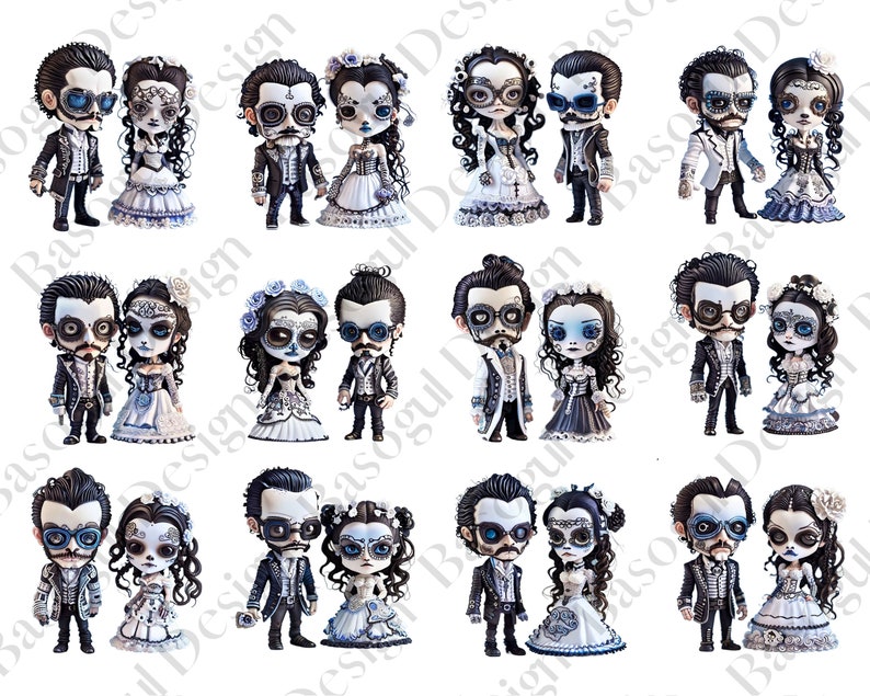 Chibi Wedding Clipart, Chibi Bride Groom Clipart, Chibi Bride Groom ...