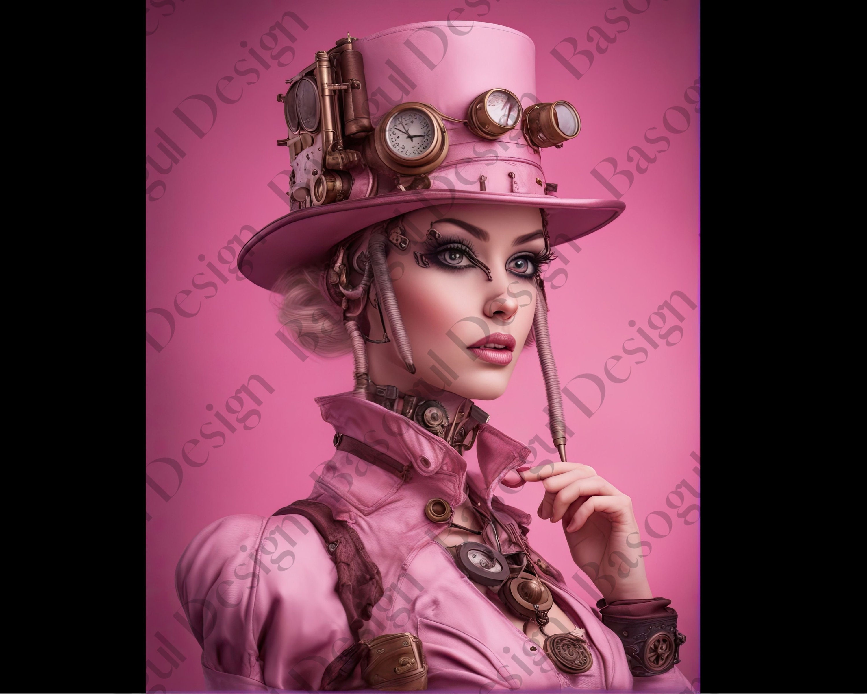 Pink Steampunk Woman Clipart: steampunk WOMAN Clipart Steampunk Woman ...