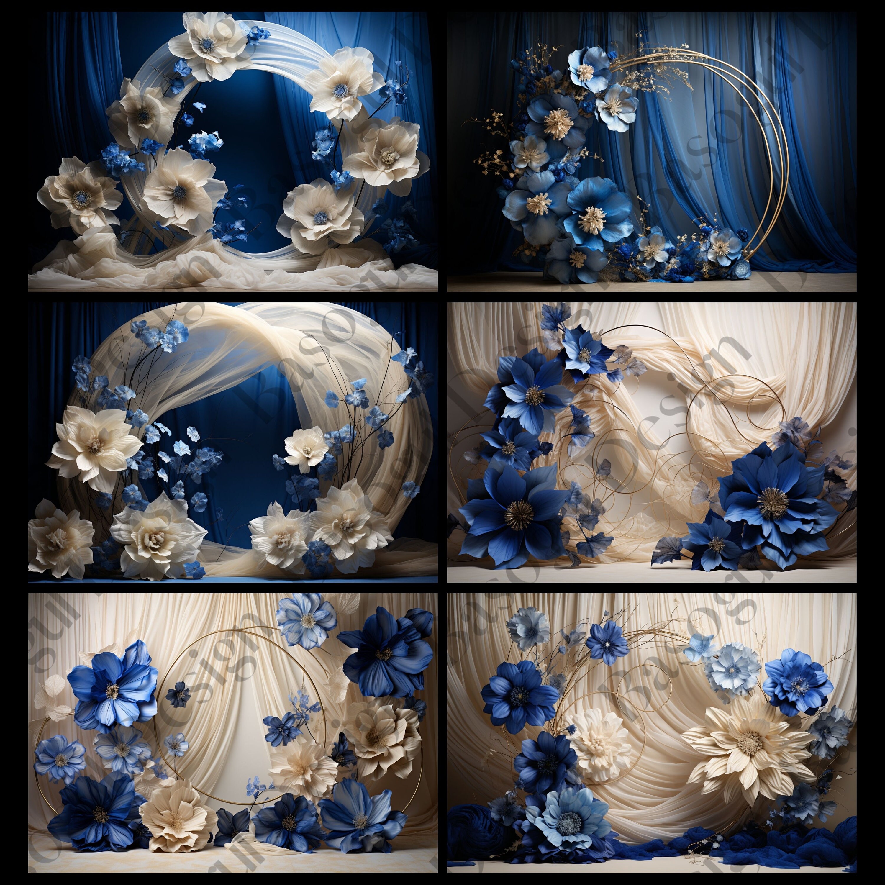 Blue Tan Maternity Digital Backdrop Photography Background Wedding ...