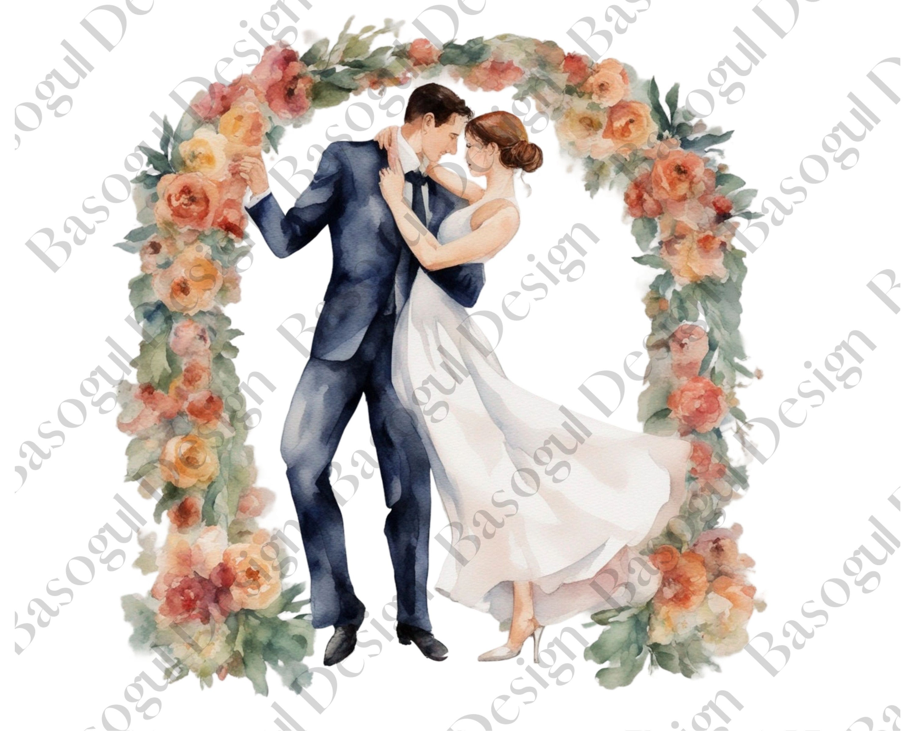 Watercolor Wedding Dance Clipart: wedding Clipart - Etsy