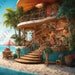 Tropical Beach Bar Digital Backdrop Summer Colorful Holiday Props ...