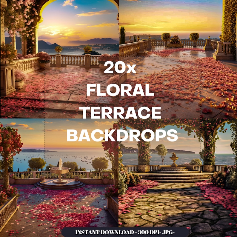 Terrace Wedding Maternity Backdrop, Floral Terrace, Portrait, Ceremony ...