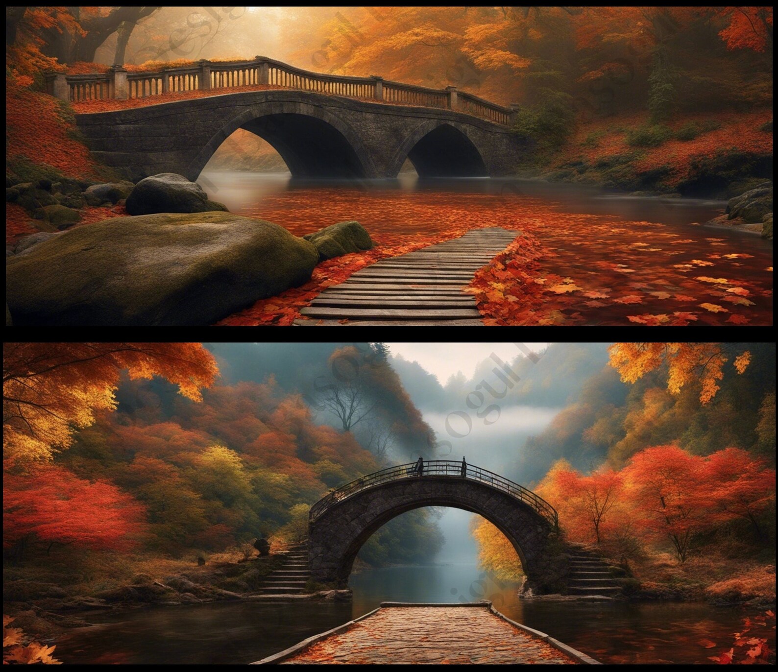 Autumn Bridge Wedding Maternity Backdrop Photography Background ...